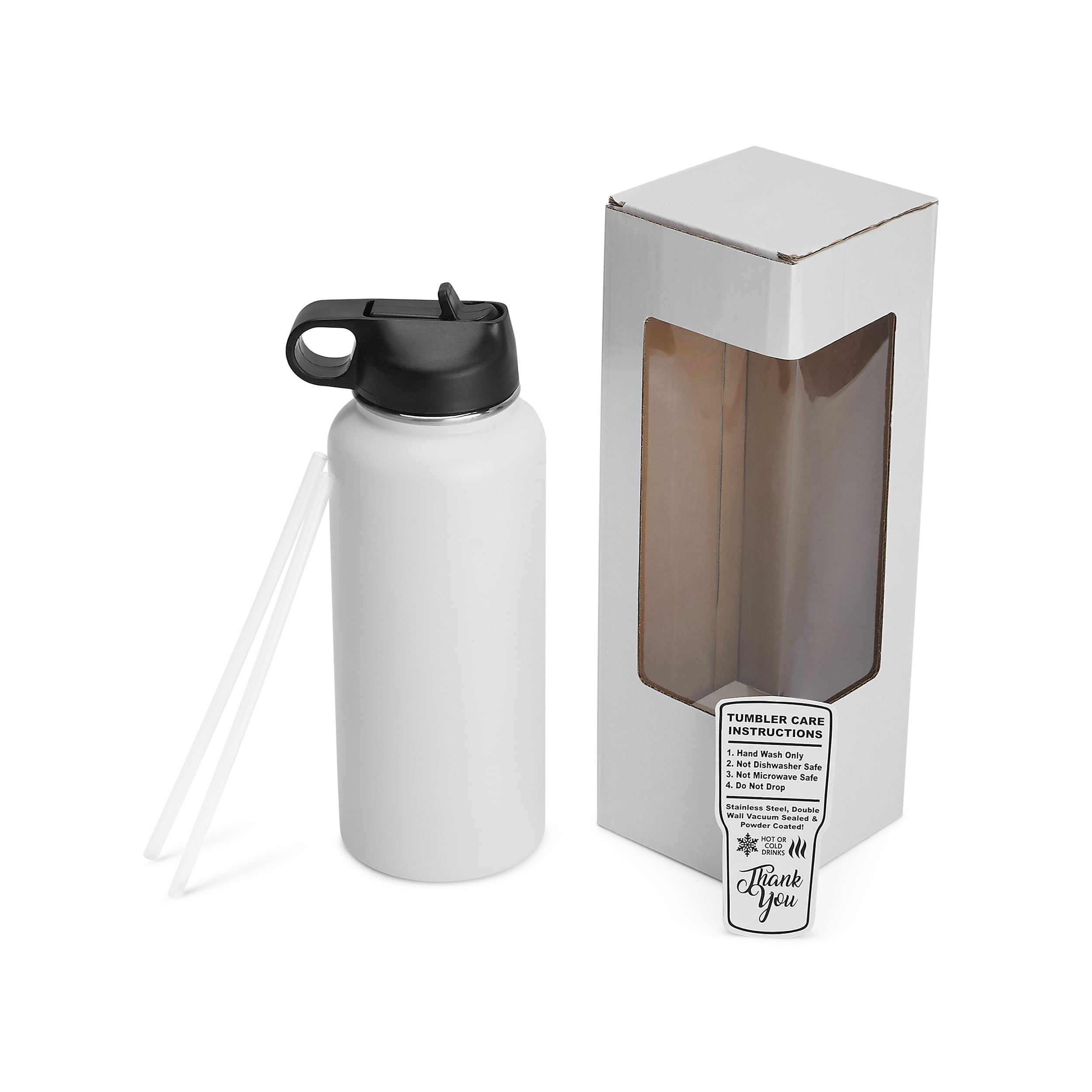 Makerflo 32 oz White Hydro Powder Coated Tumbler Ideal for DIY Crafts ...