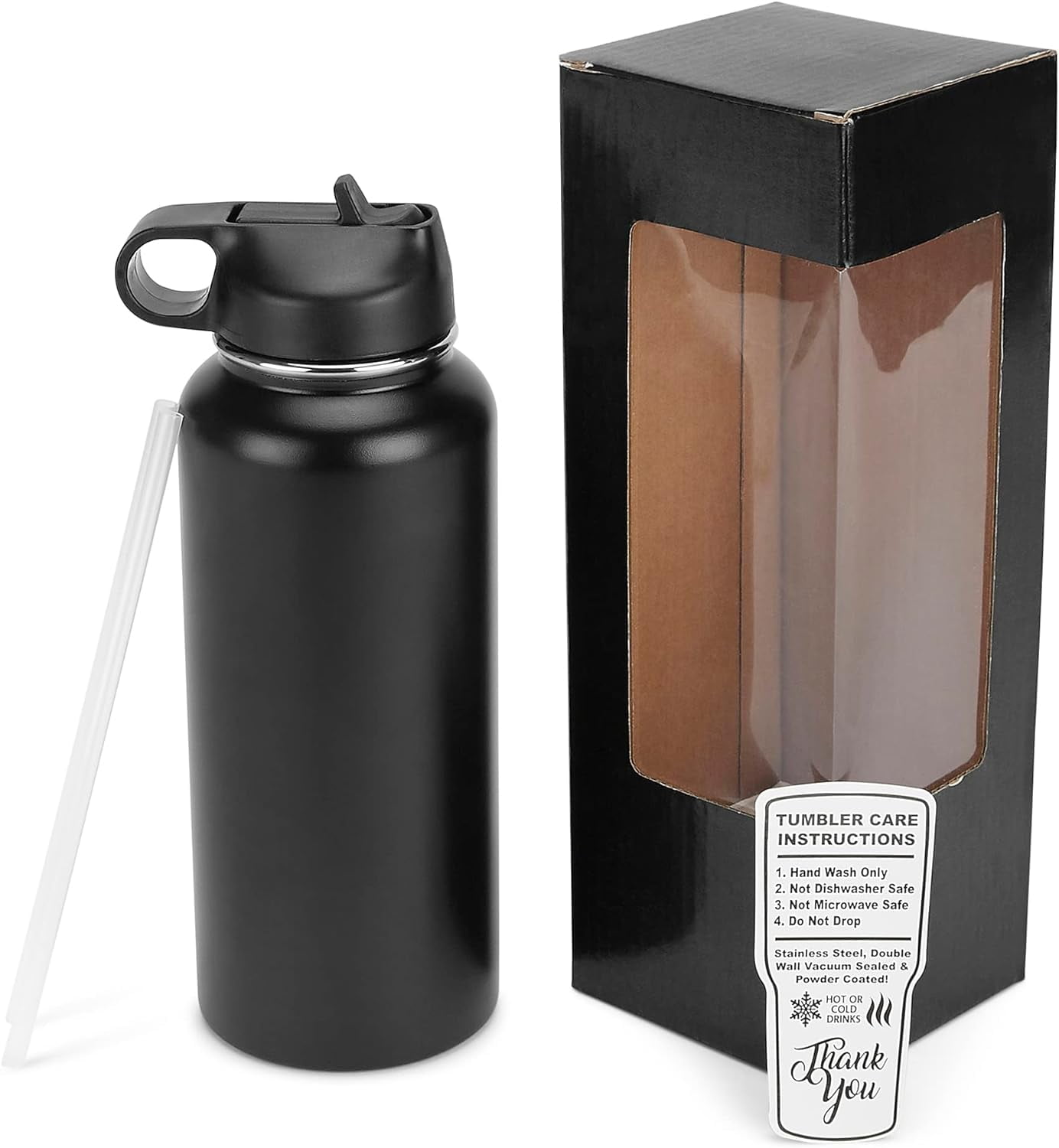 Makerflo 32 oz Black Hydro Powder Coated Tumbler Ideal for DIY Crafts ...