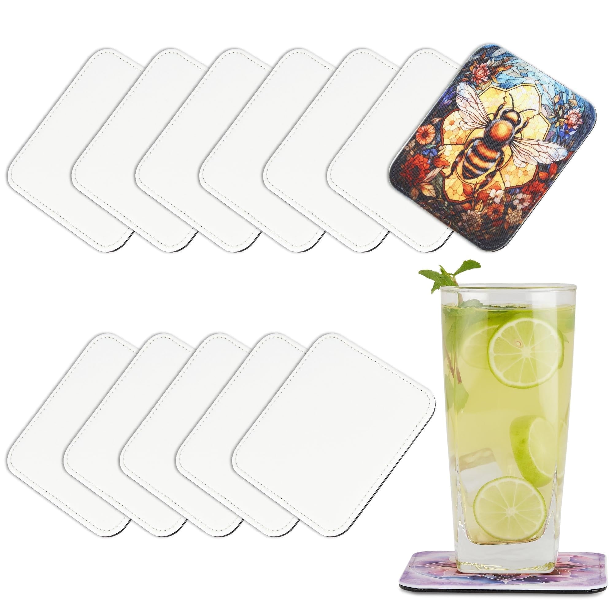Makerflo Sublimation Square Coaster, Ideal for DIY Crafts - Sublimation ...
