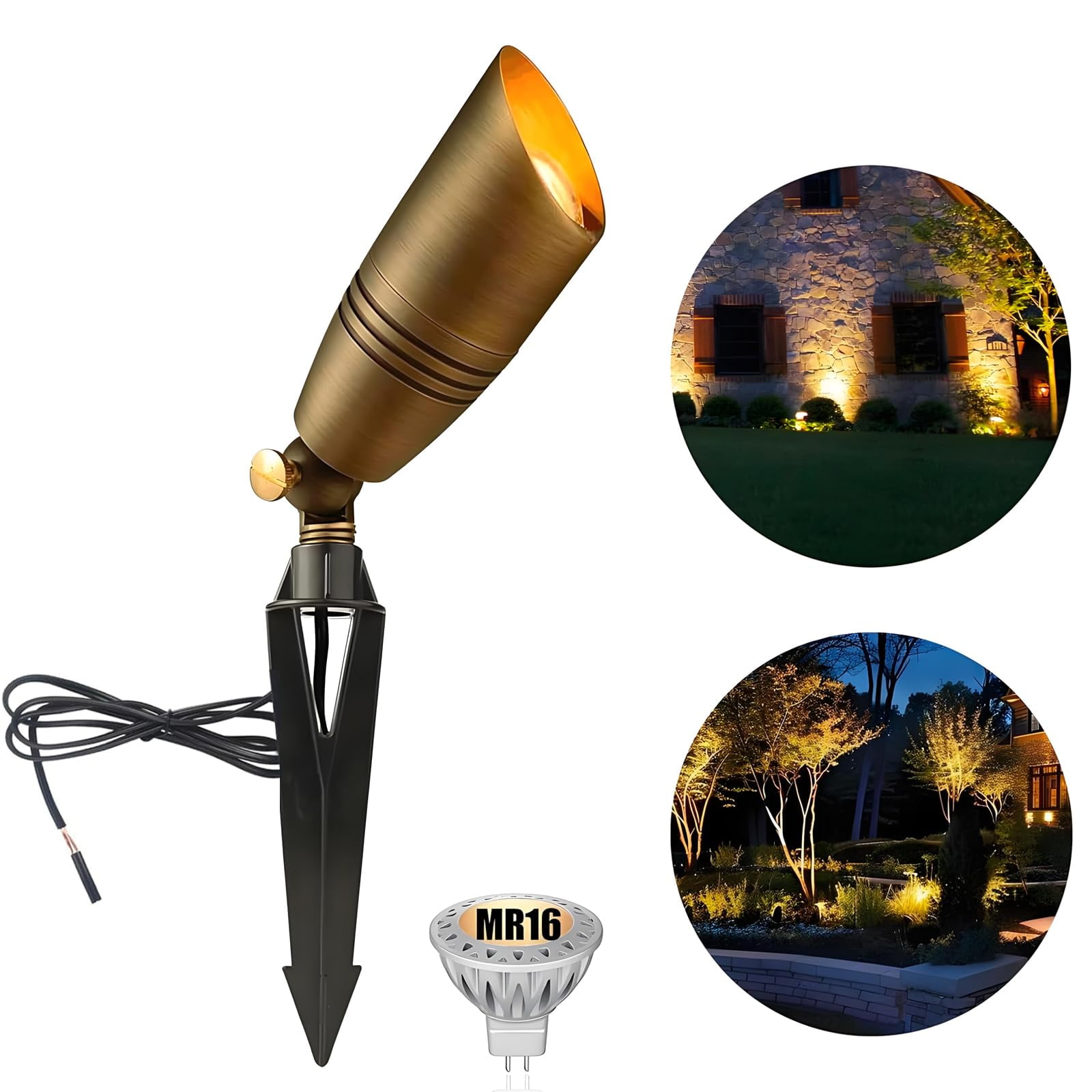 Makergroup LED Brass Spotlight Uplight 12V Low Voltage Landscape ...