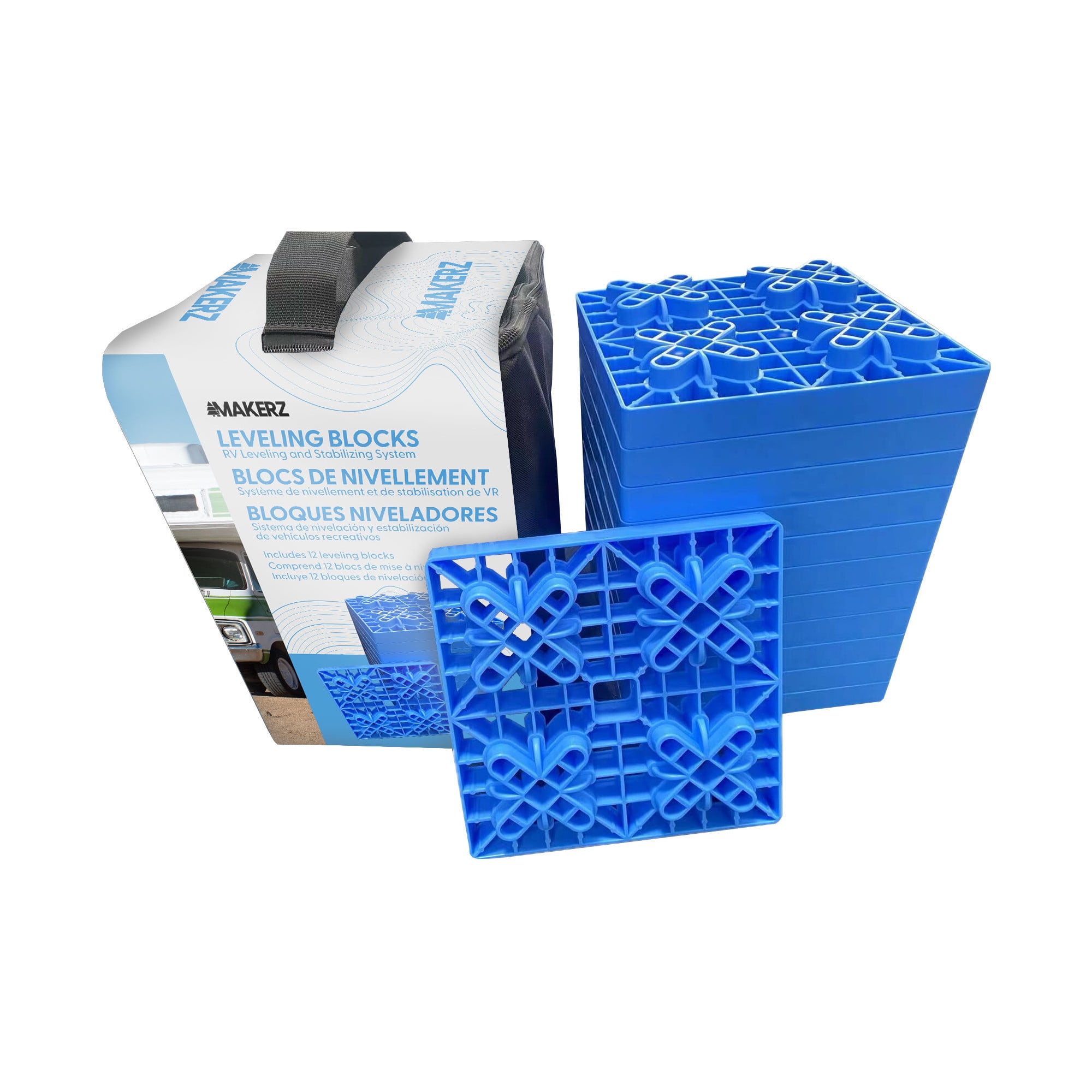 Makerz 281 Interlocking Leveling Block Kit for RV and Camper Leveling ...