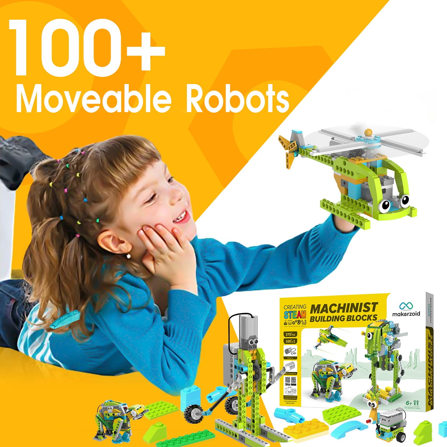 Makerzoid Machinist 100-in-1 STEM Educational Robot Kit Electronic Toys ...