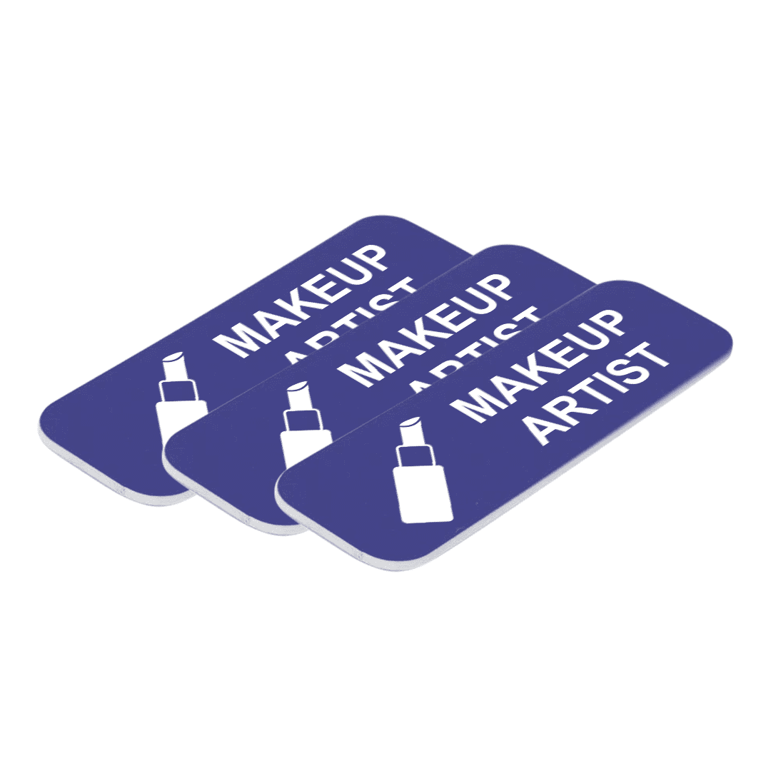 Makeup Artist 1 x 3" Name Tag/Badge, Blue, (3 Pack) - Walmart Business ...