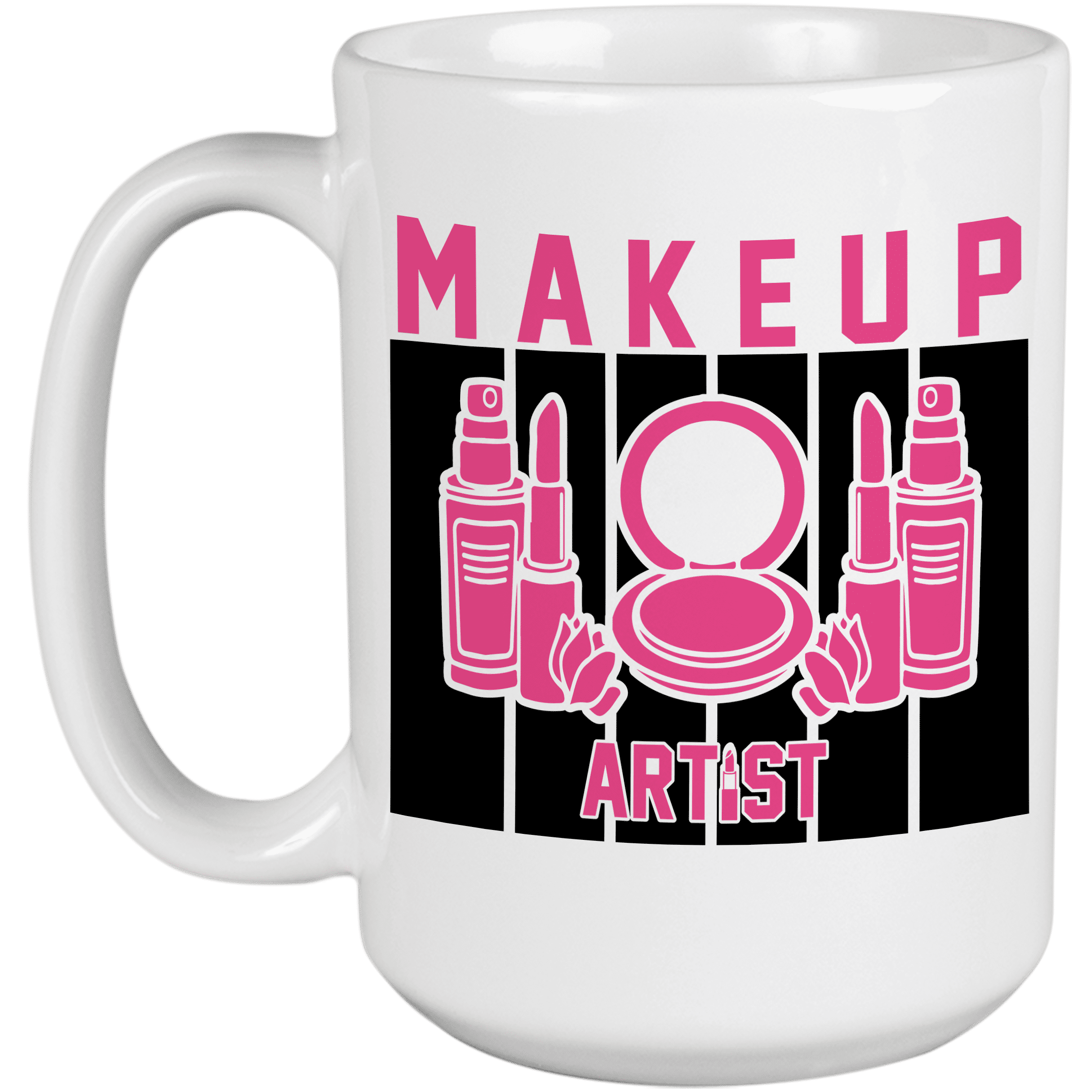 Makeup Artist with Compact Powder, Lipsticks & Setting Spray Design ...