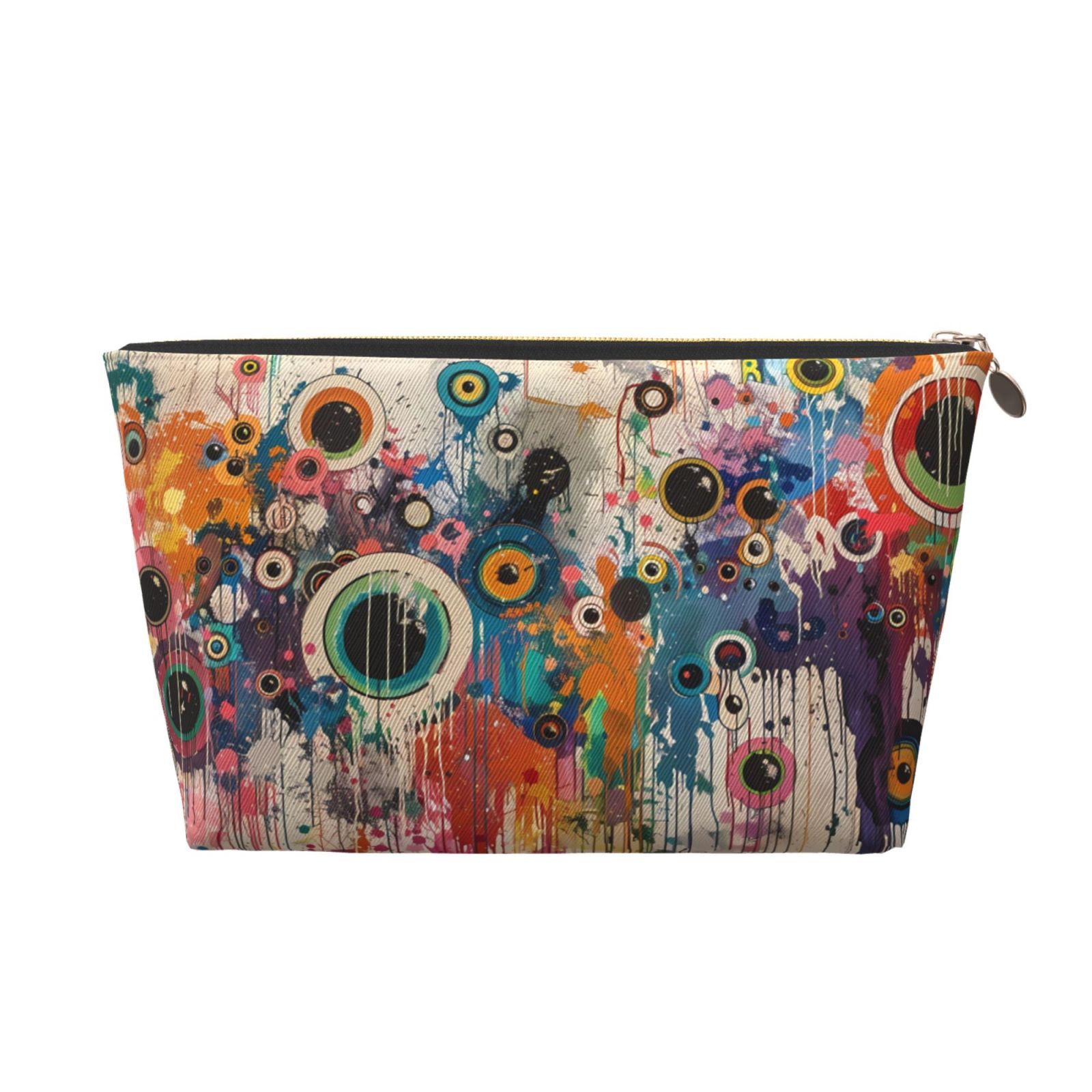 Makeup Bag - Abstract Colorful Dripping Circles Cosmetic Bag Portable ...