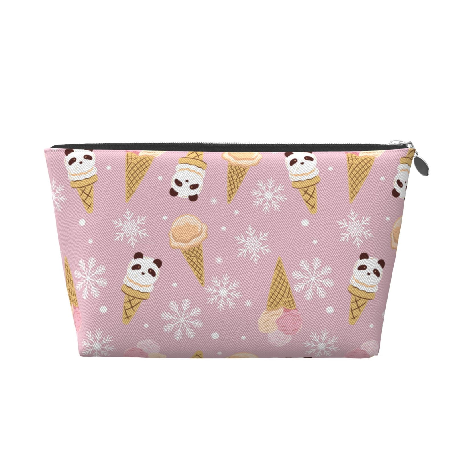 Makeup Bag - Cartoon Cute Panda Cone Pink Cosmetic Bag Portable Travel ...