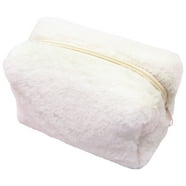 Plush Makeup Bag Cute Cosmetic Bag Solid Color Travel Toiletry Bag ...