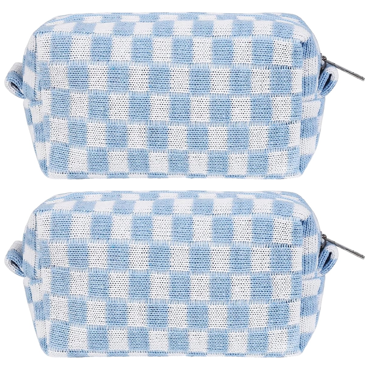 Makeup Bag Checkered Cosmetic Bag Brown Makeup Pouch 1Pcs Large ...
