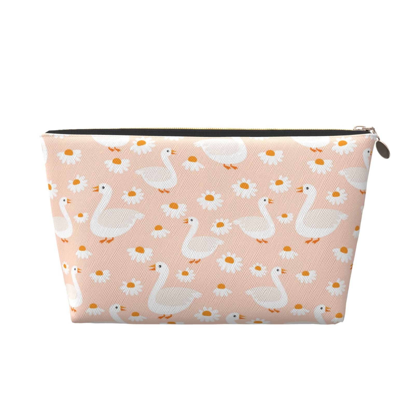 Makeup Bag - Classic Cute Duck Daisy Pink Cosmetic Bag Portable Travel ...