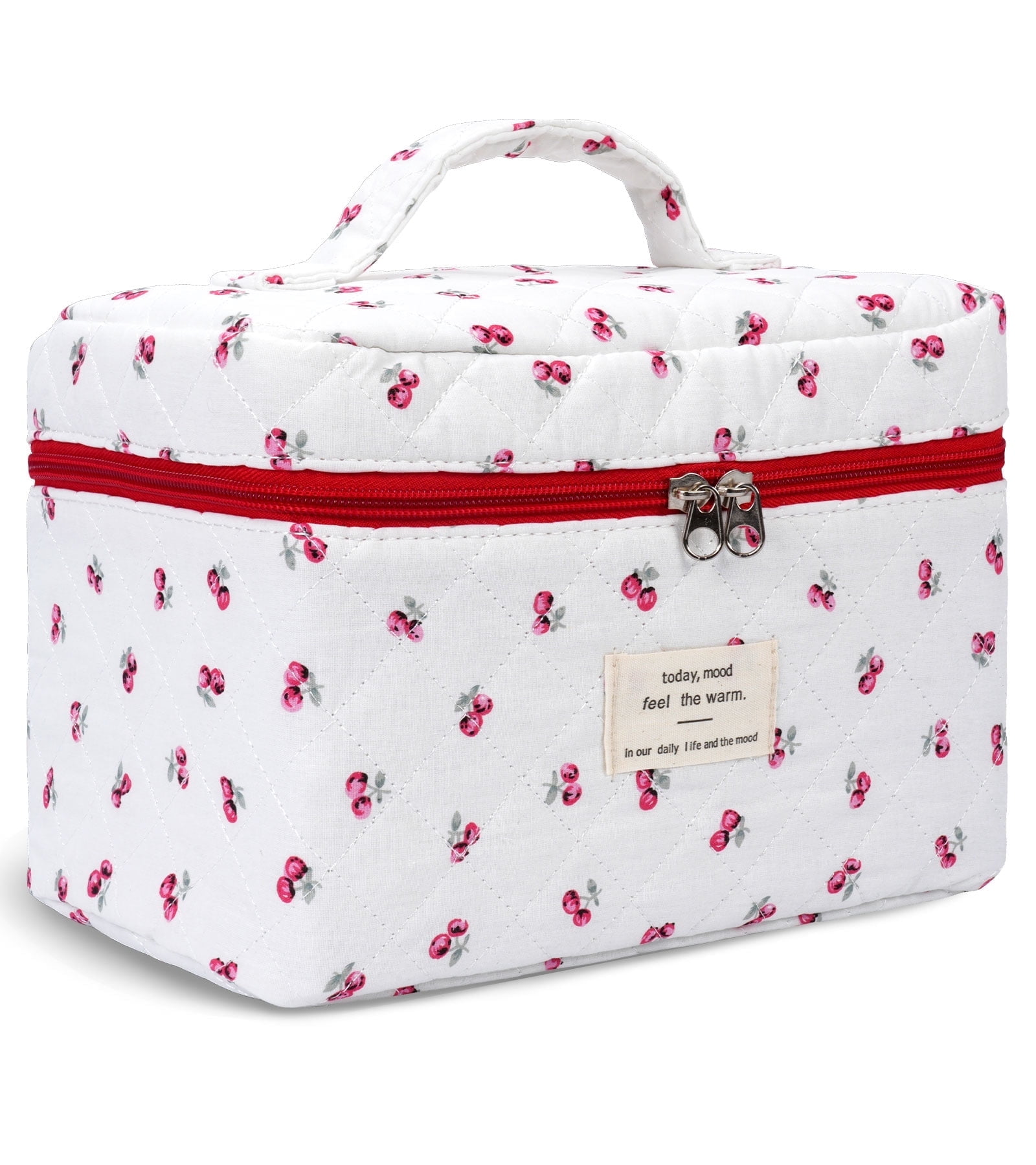 Gynky Makeup Bag- Large Capacity Cute Floral Travel Toiletry Bag,Cotton ...