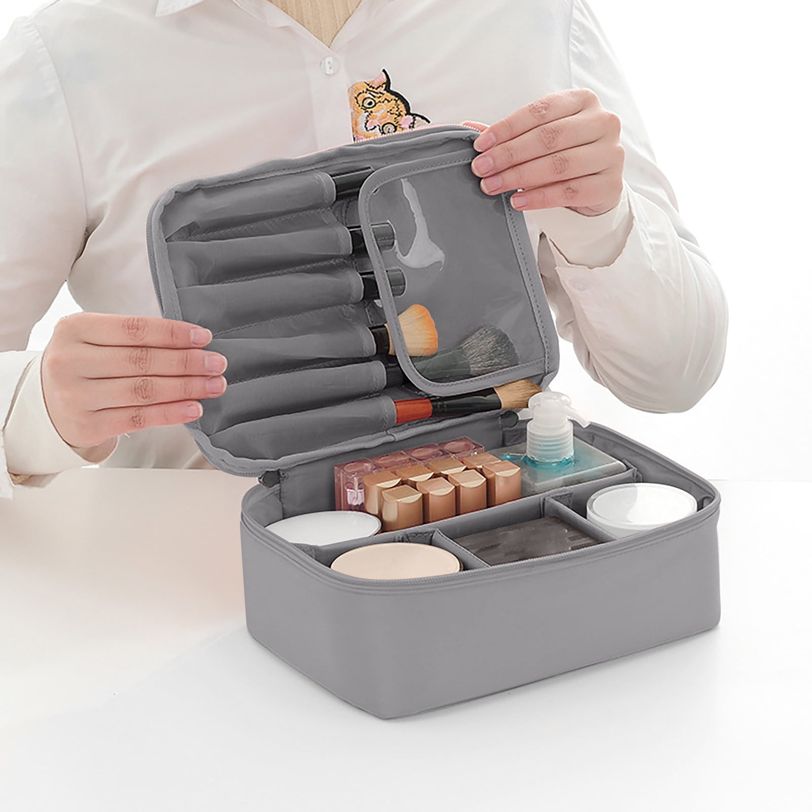 Makeup Bag,Cosmetic Cases,Travel Makeup Bag With Compartment,Protable ...