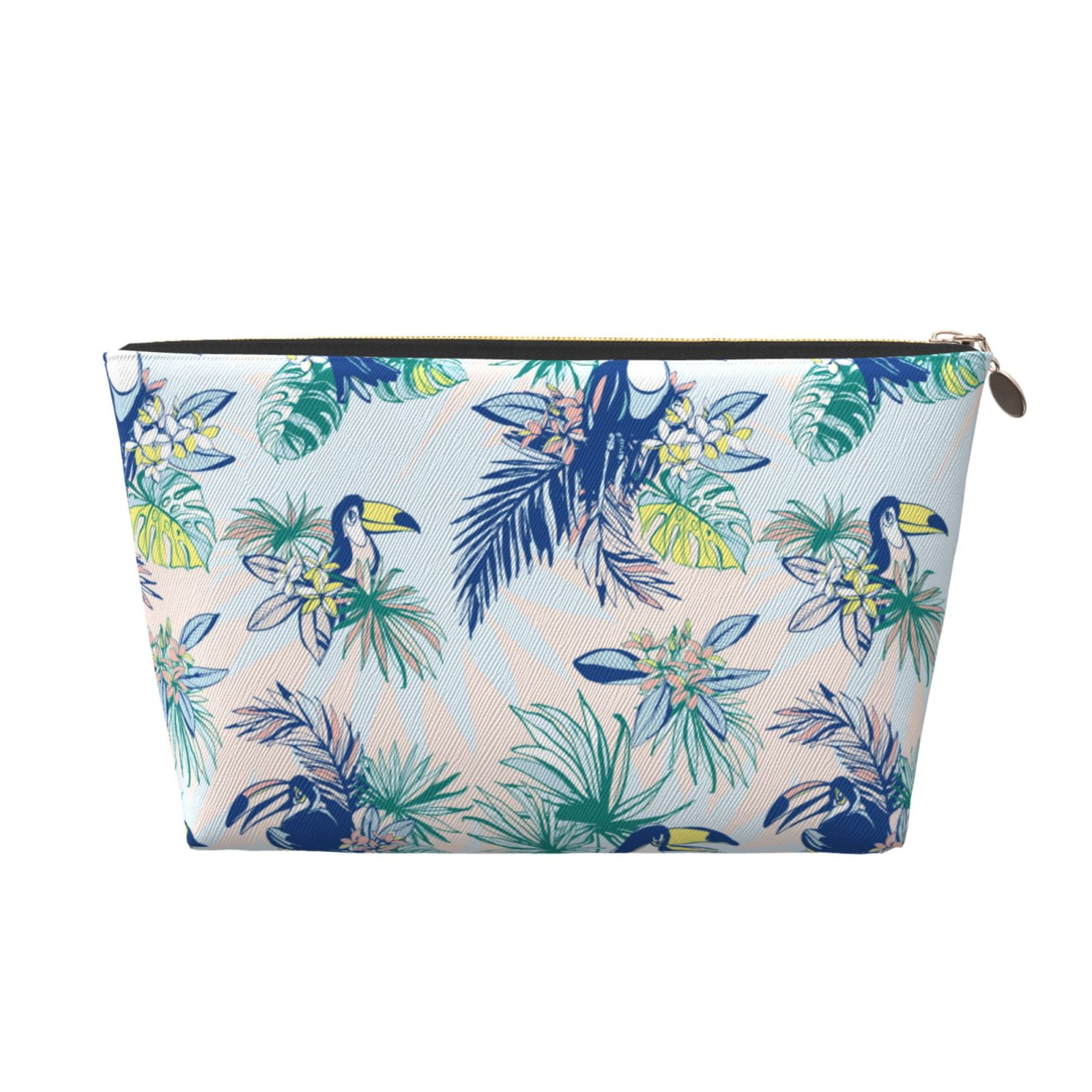 Makeup Bag - Hand drawn funny cute parrot plant Cosmetic Bag Portable ...