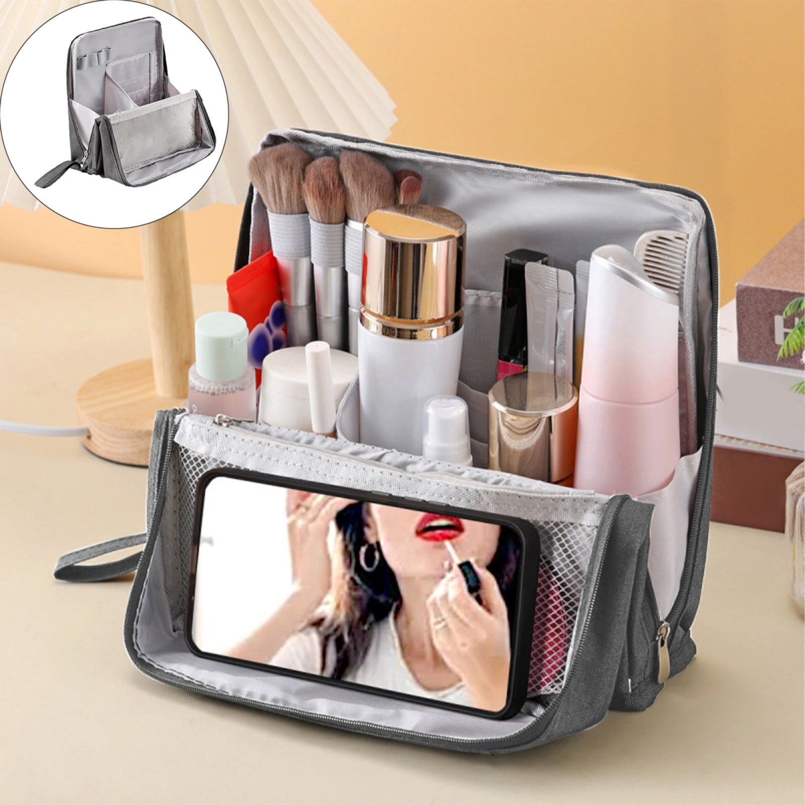 Makeup Bag Large Capacity Standing,Clearly Visible And Easy To Find ...
