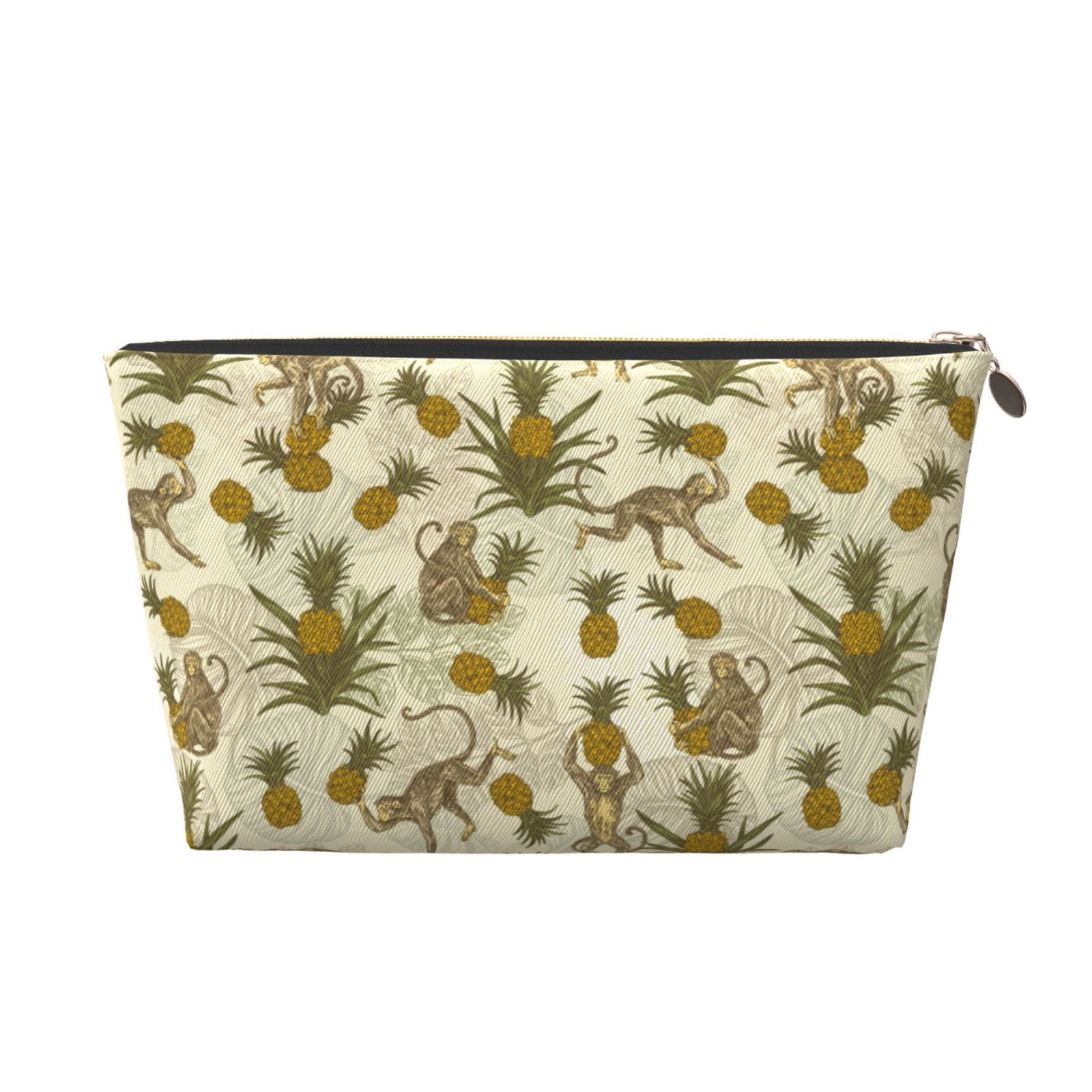 Makeup Bag - Monkeys and Pinealpples Cosmetic Bag Portable Travel ...