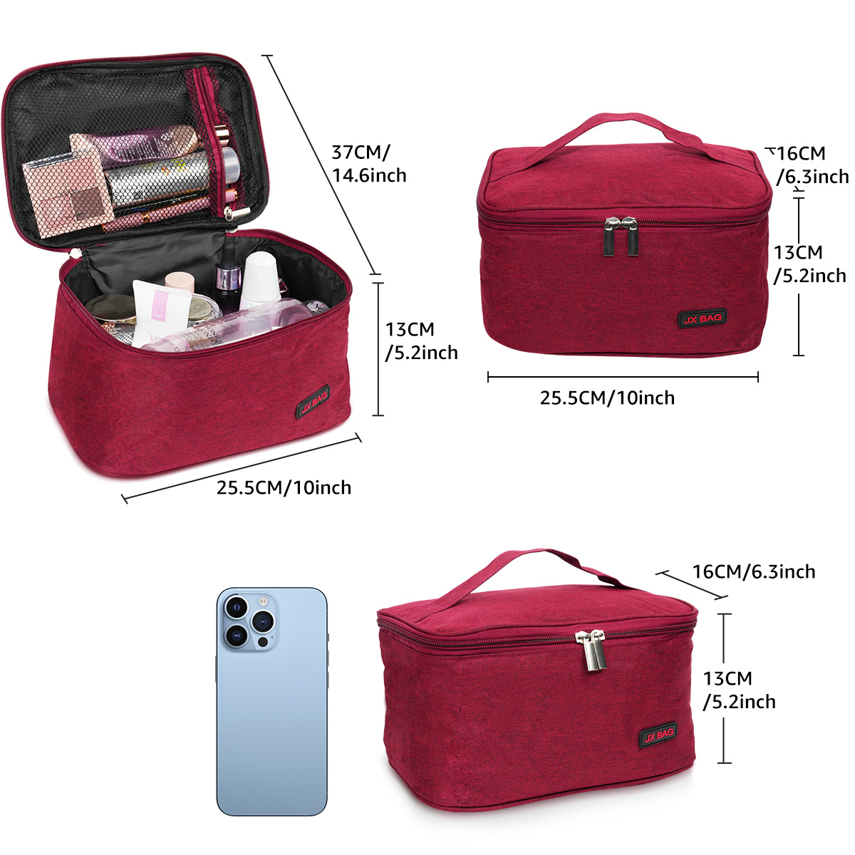Zimtown 16" Professional Makeup Bag Cosmetic Case Storage Handle ...