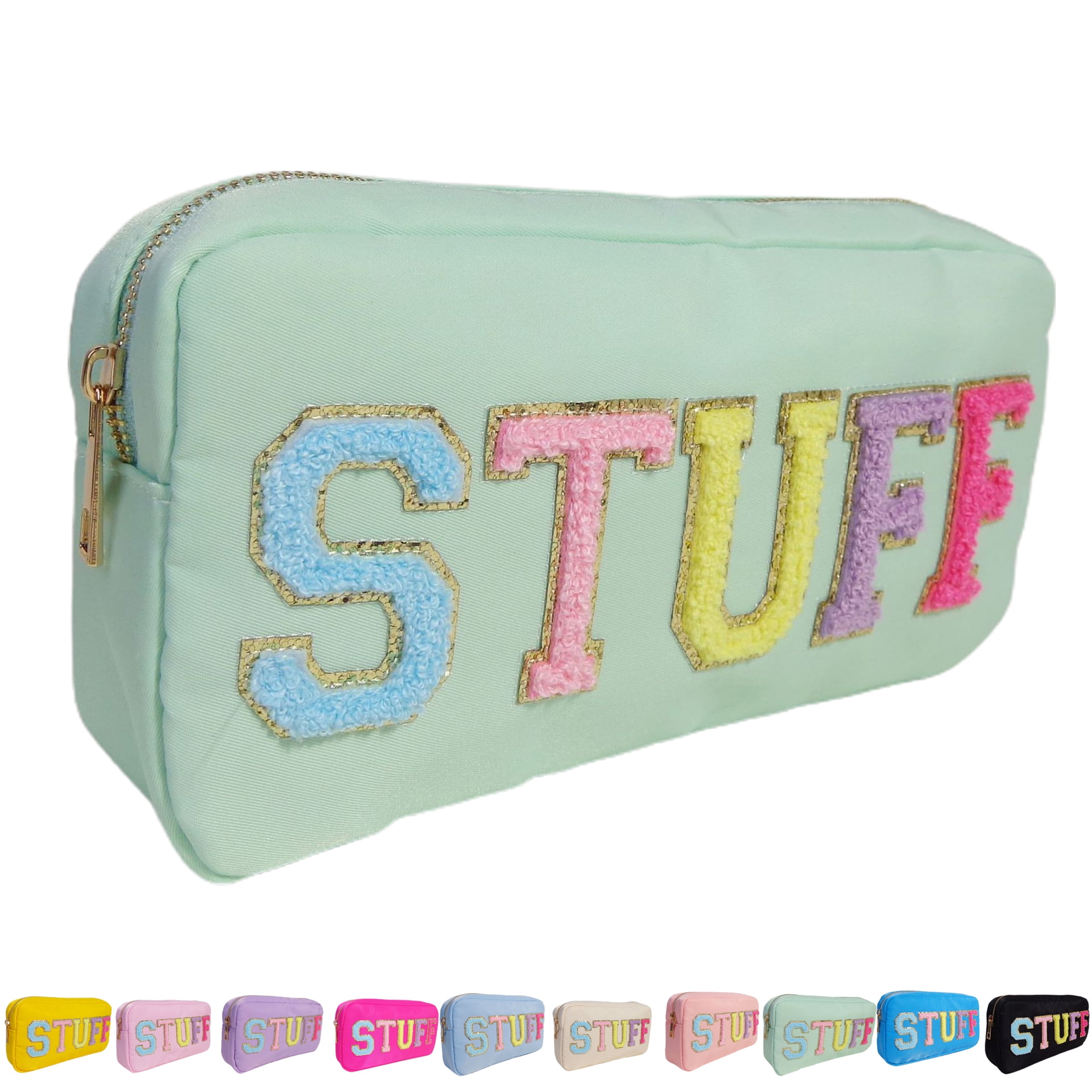 Makeup Bags Preppy Travel Organizer Patch Large Varsity Chenille Letter ...