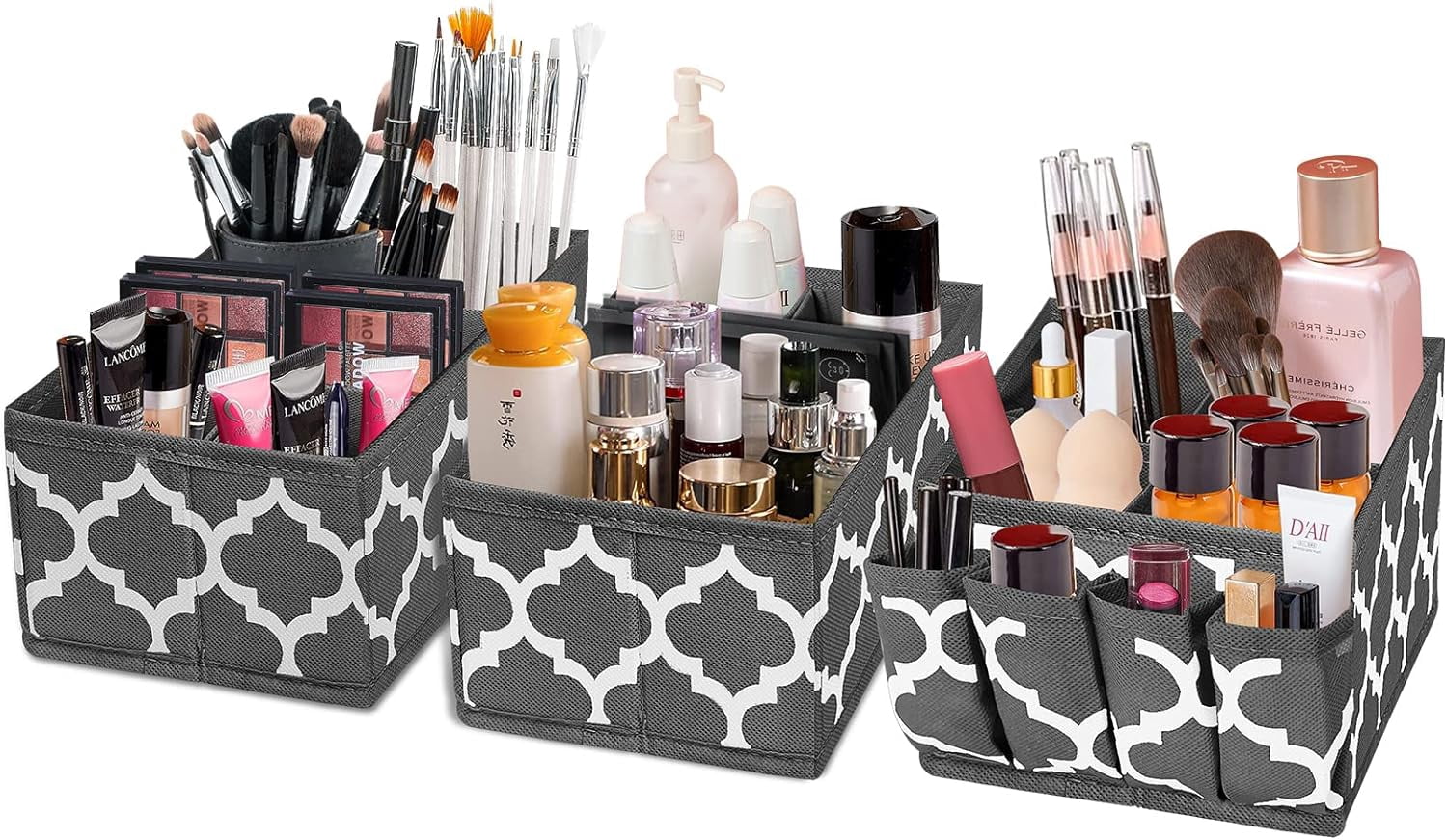 Makeup Basket Organizer, Fabric Portable Cosmetic Storage Organizer ...