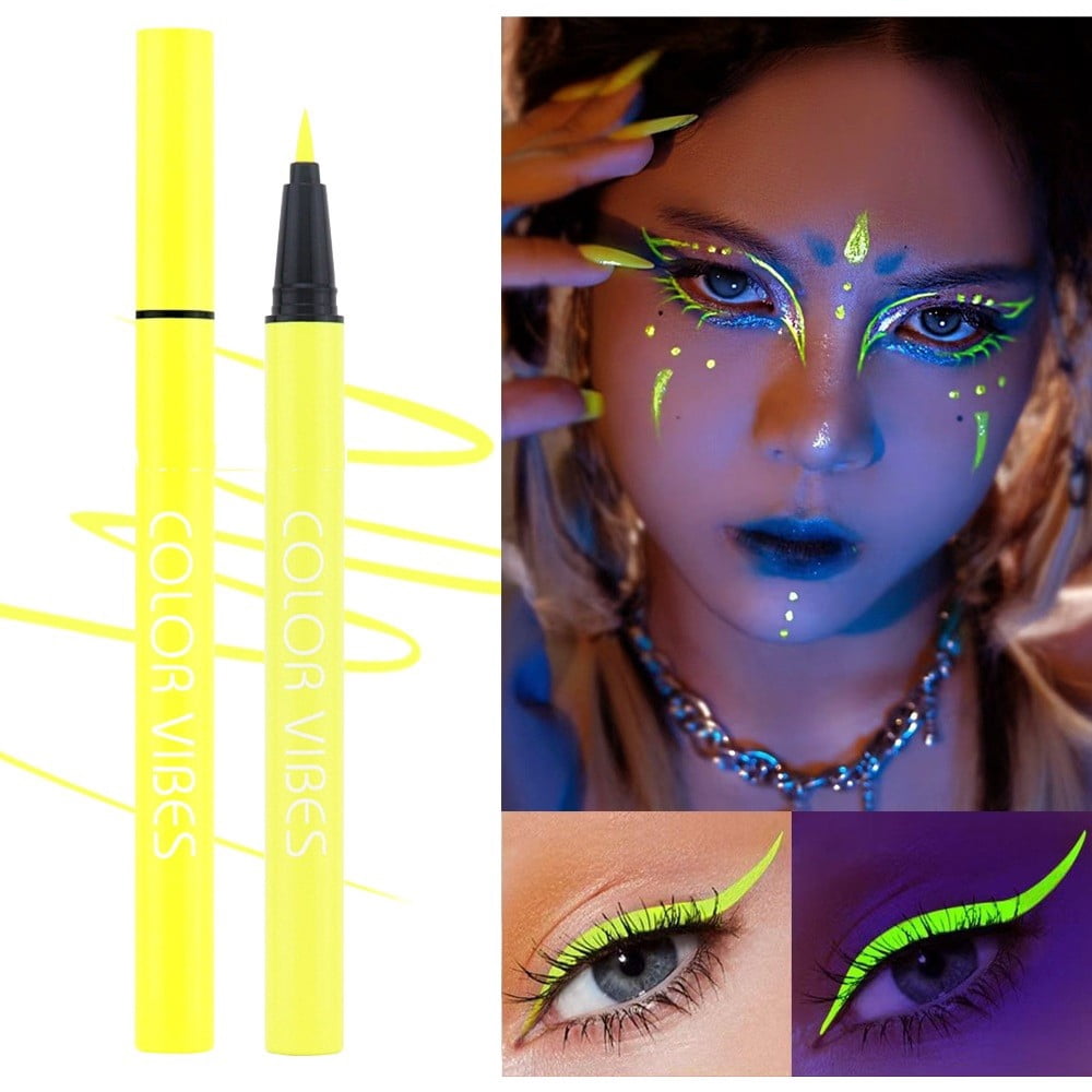 Makeup of Blekii Glow Eyeliner Pen Face Paint Rainbow Graphic Eyeliner ...