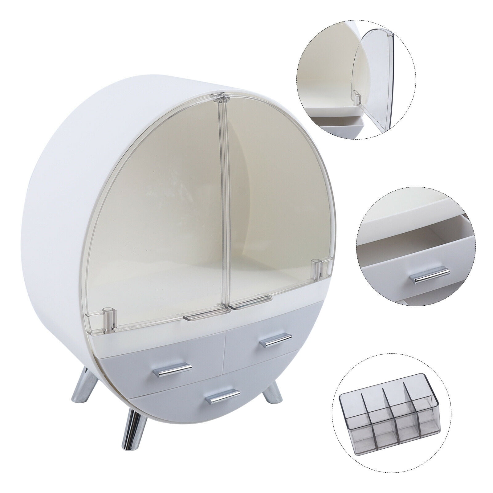 Makeup Box Cosmetic Storage Box Round Transparent Waterproof and Dust ...