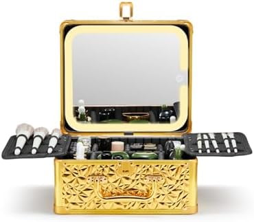 Makeup Box with A Detachable Lighted Mirror, Waterproof Travel Train ...