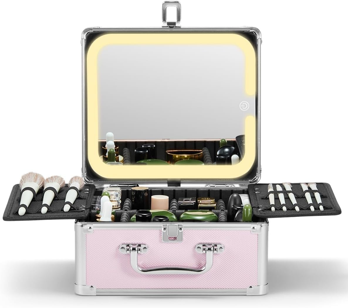Makeup Box with A Detachable Lighted Mirror, Waterproof Travel Train ...