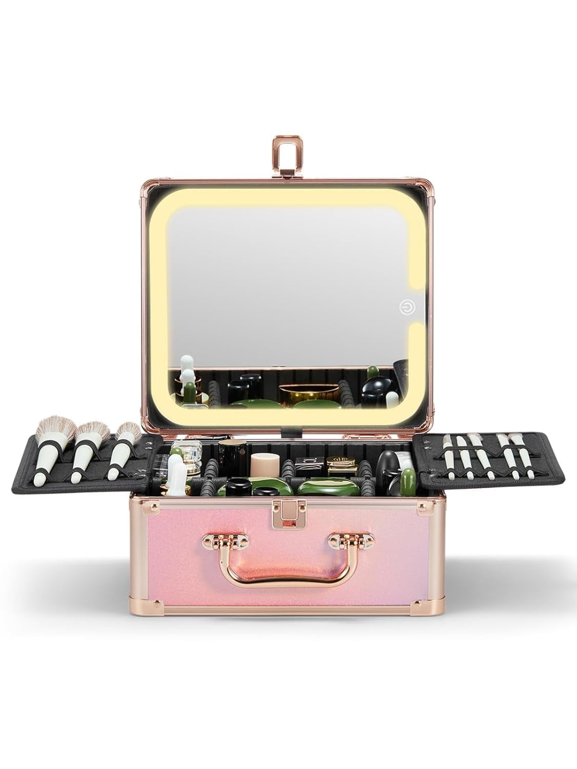 Makeup Box with A Detachable Lighted Mirror, Waterproof Travel Train ...