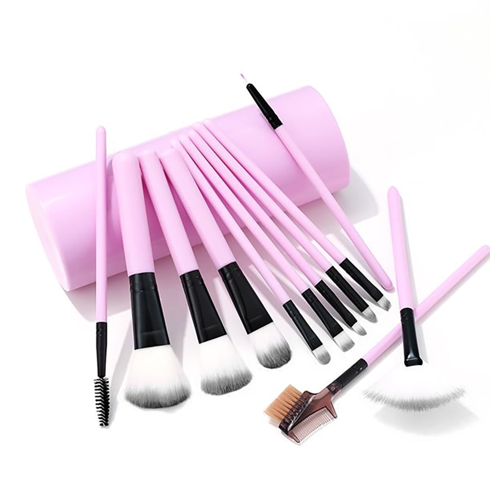 Saoqi Professional Makeup Brush 12pcs Crystal Handle Set Foundation ...