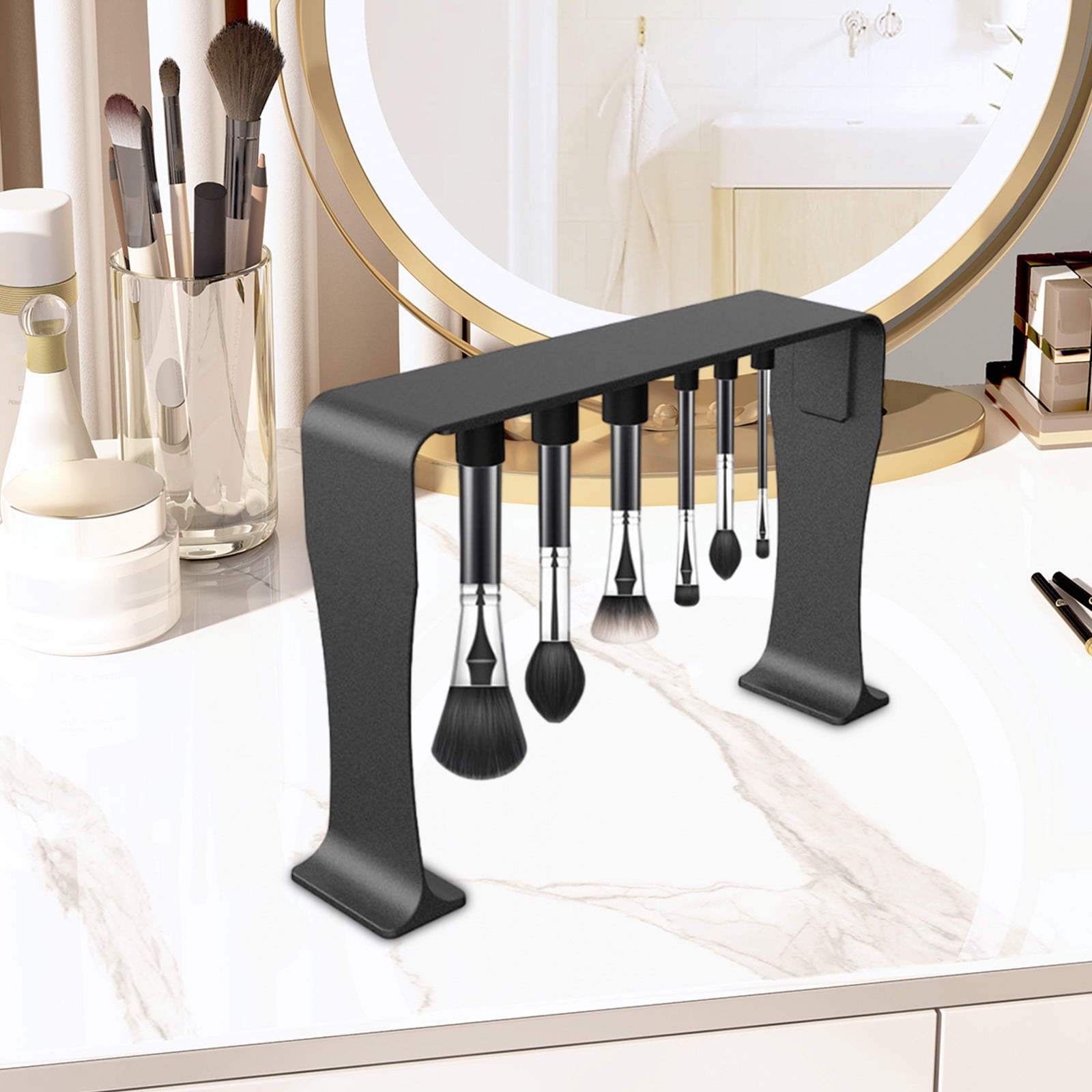 Makeup Brush Drying Rack, 11.1x7.99x2.76in Iron with 12 Silicone ...