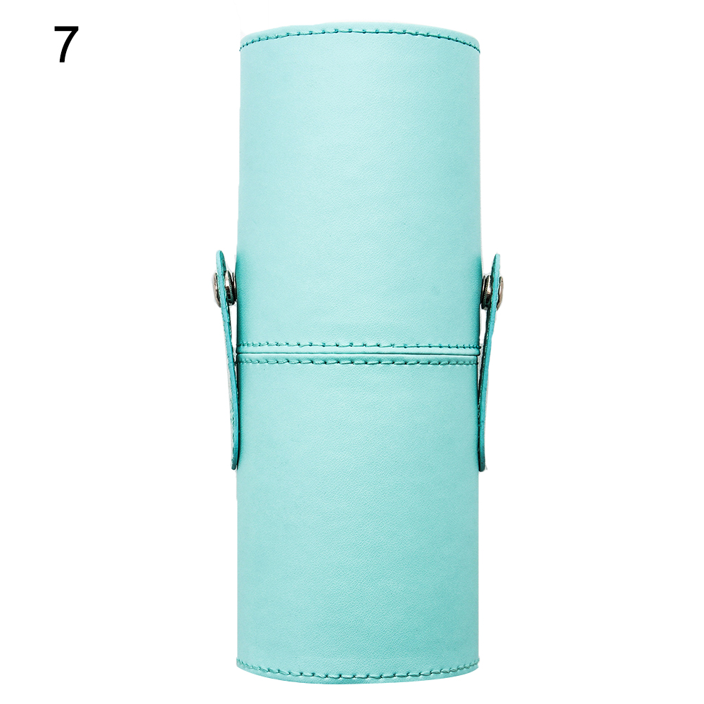 Makeup Brush Holder with Lid- Large Pu Leather Make Up Cosmetic Cup ...