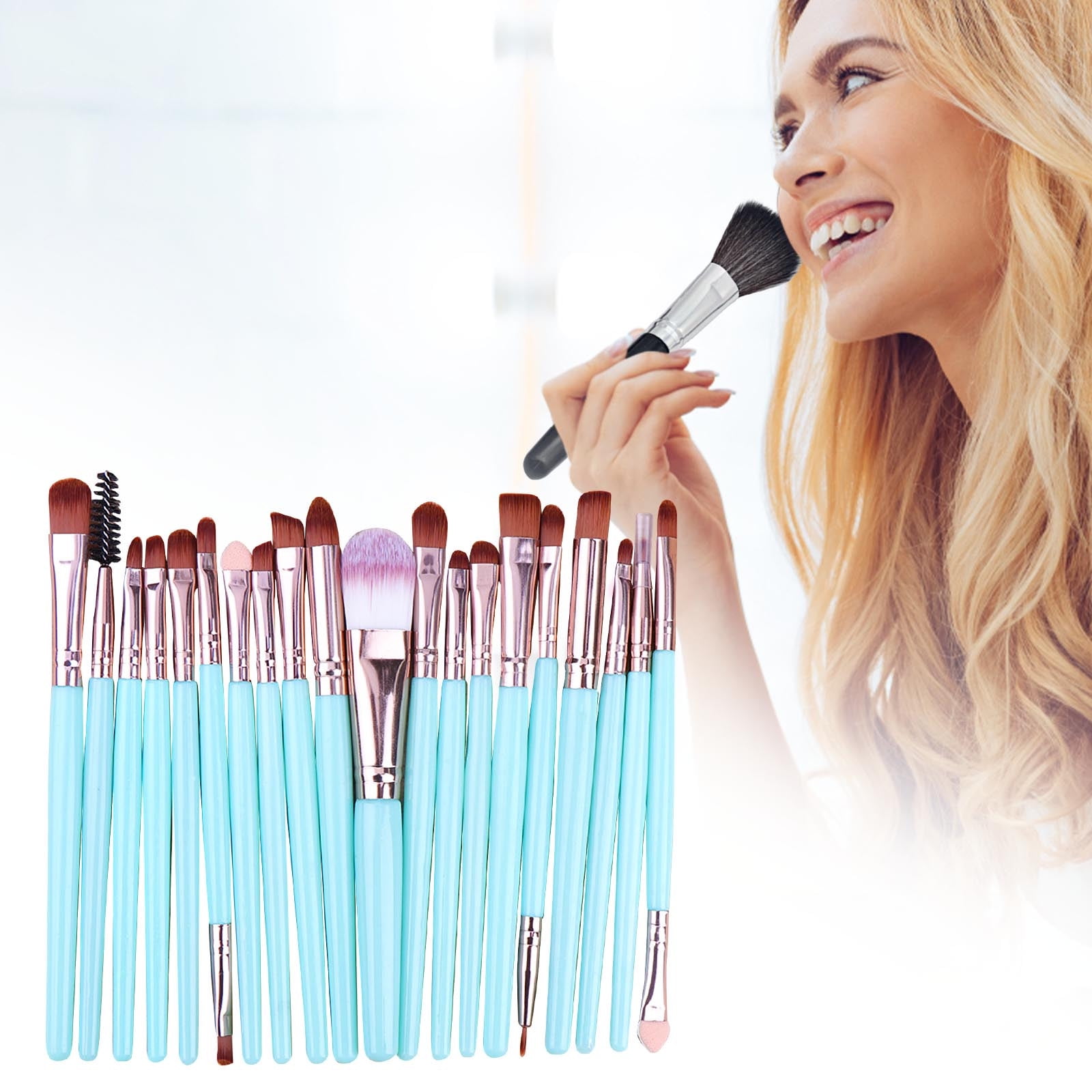 Makeup Brush Set 20 Piece | Eye Brush Kit Synthetic Hair & Wood Handle ...