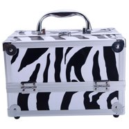 "Zimtown 2-Tier Extendable Makeup Train Case with Key, Metal Box ...