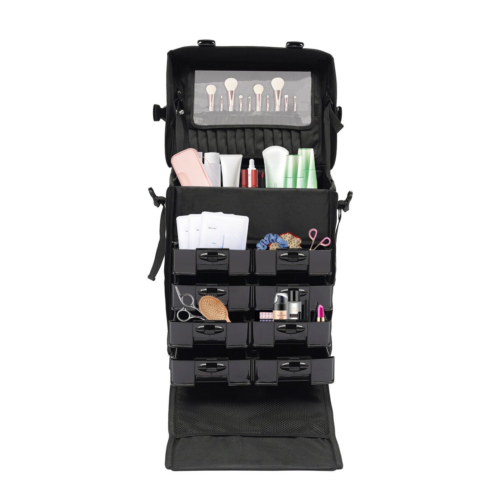 Makeup Case Professional Rolling Cosmetic Case with Drawers Travel ...