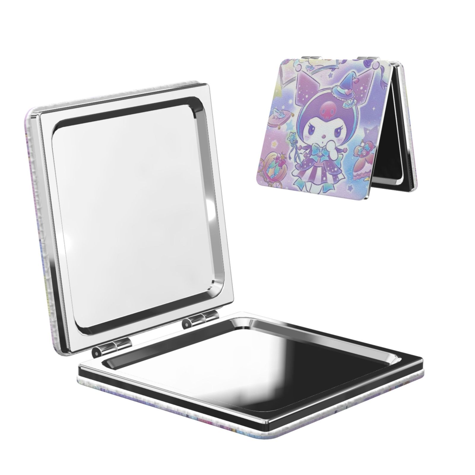 Makeup Compact Kuromi Mirrors, Personal Portable Travel 2-Sided ...