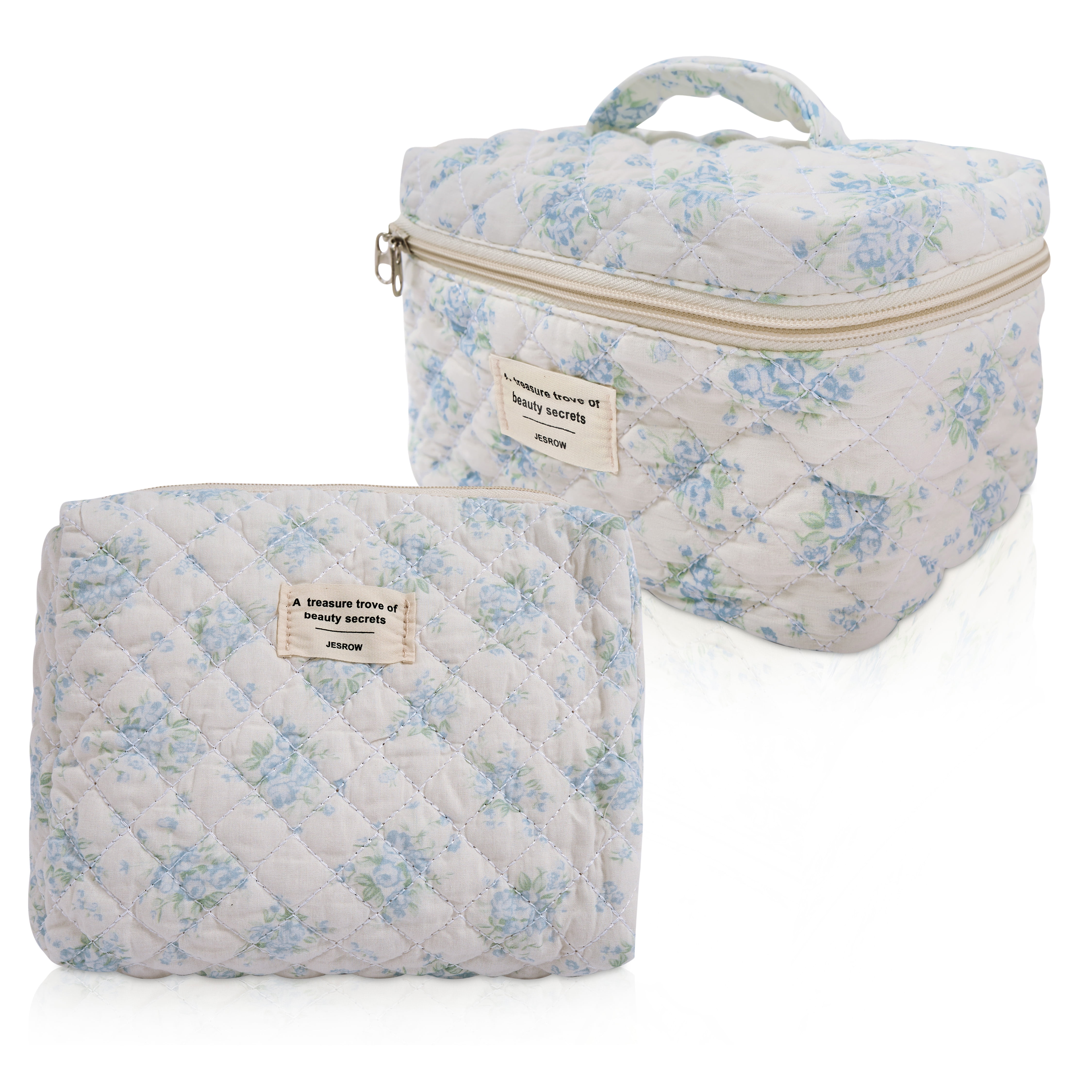 Makeup Cosmetic Bag Set, Stylish and Spacious Cotton Quilted – Ideal ...