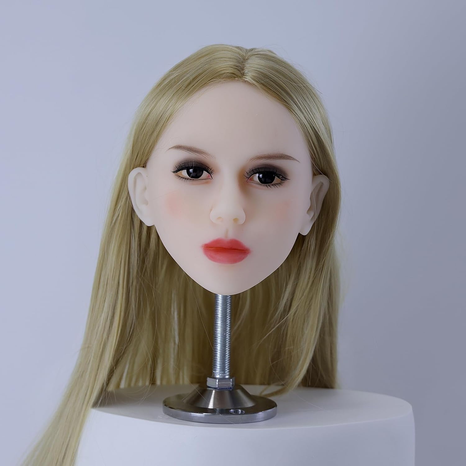 Makeup Doll Head with Hair Wig, Single Soft Doll Head Connection Doll ...
