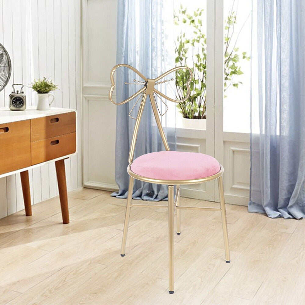 Makeup Dressing Chair Pink Bow Backrest Princess Chair Butterfly Shaped ...
