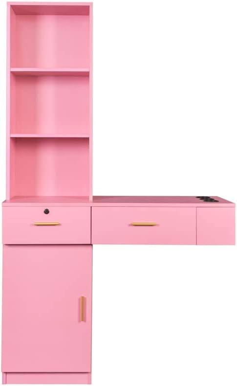 Makeup Dressing Table, Computer Desk Vanity Set Wooden Dresser with 1 ...