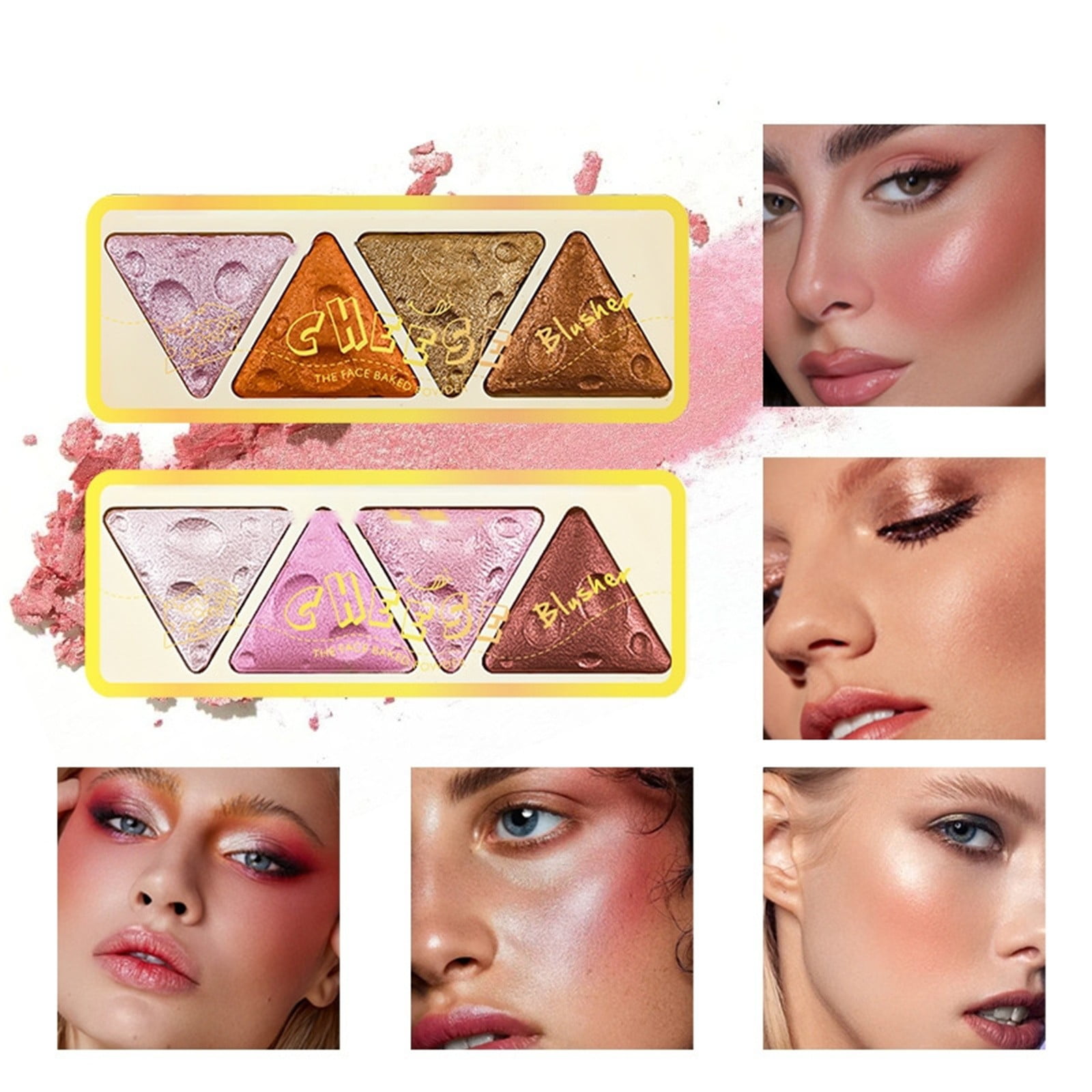 Makeup Face Powder 4 Colors Bronzer Highlighter Powder Weird Makeup ...
