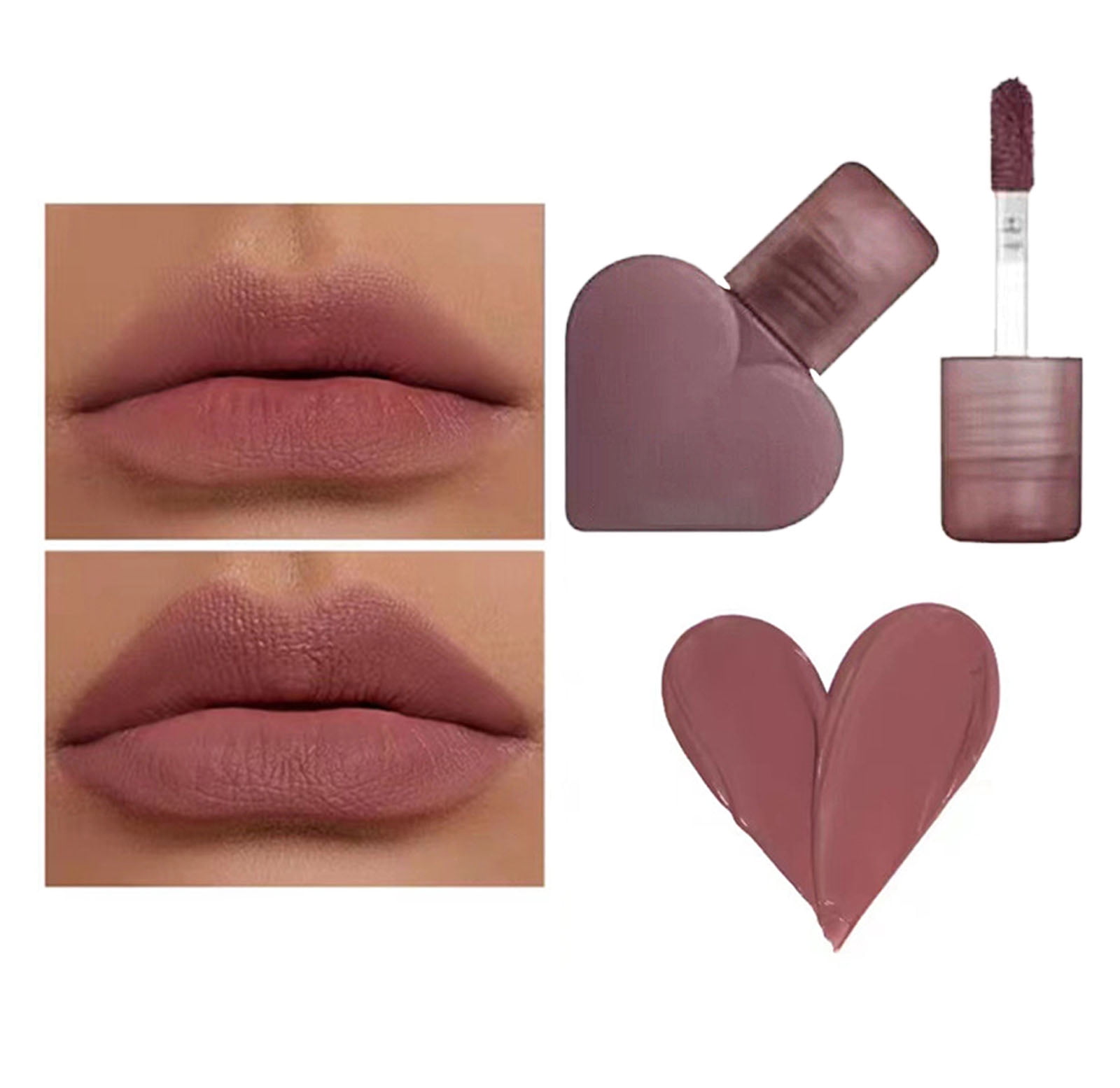 Makeup For The First Time Love Velvet Non Stick Cup Lip Glaze Heart Shaped Air Cushion Lip Glaze ...