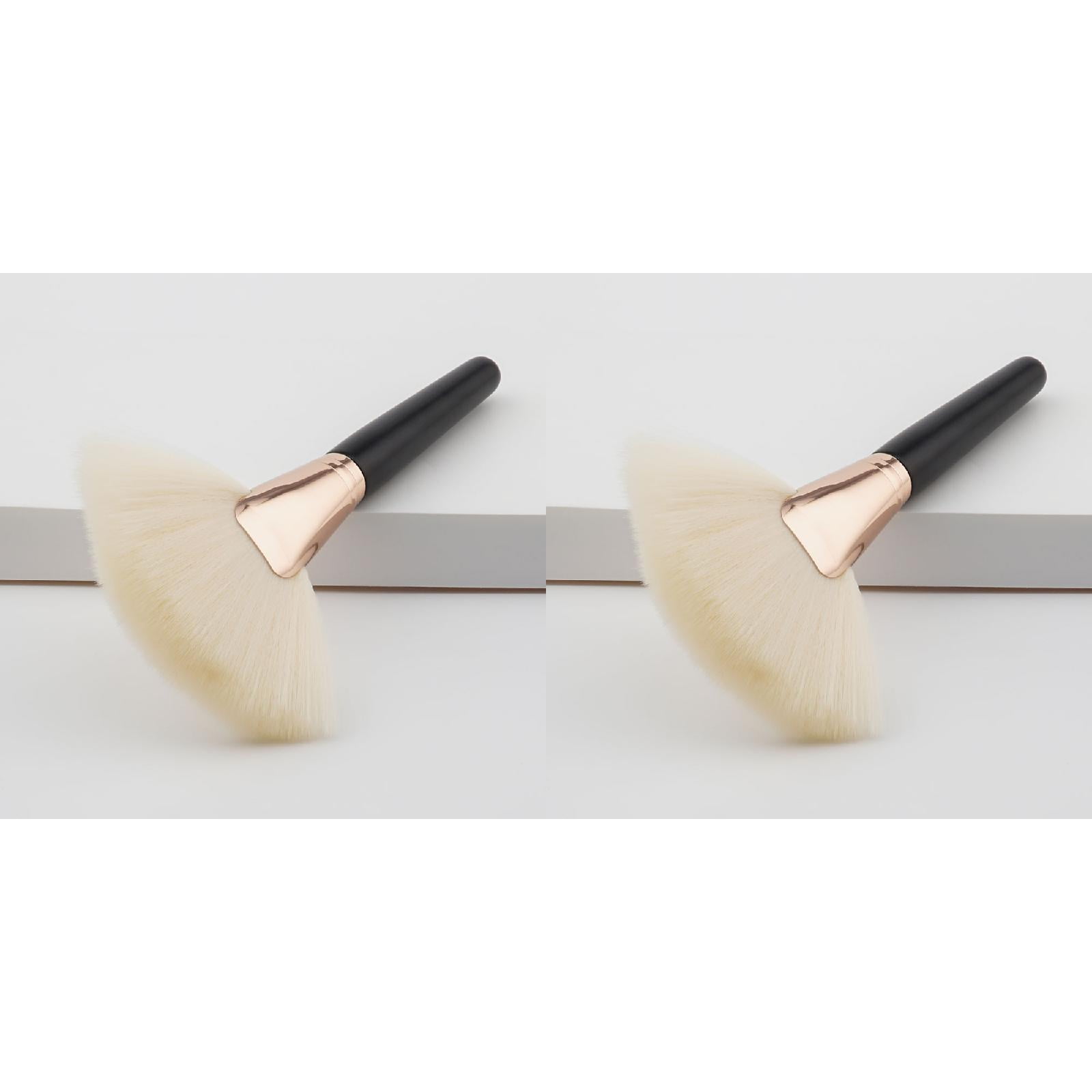 Makeup Large Fan Goat Hair Blush Face Powder Foundation Cosmetic Brush ...
