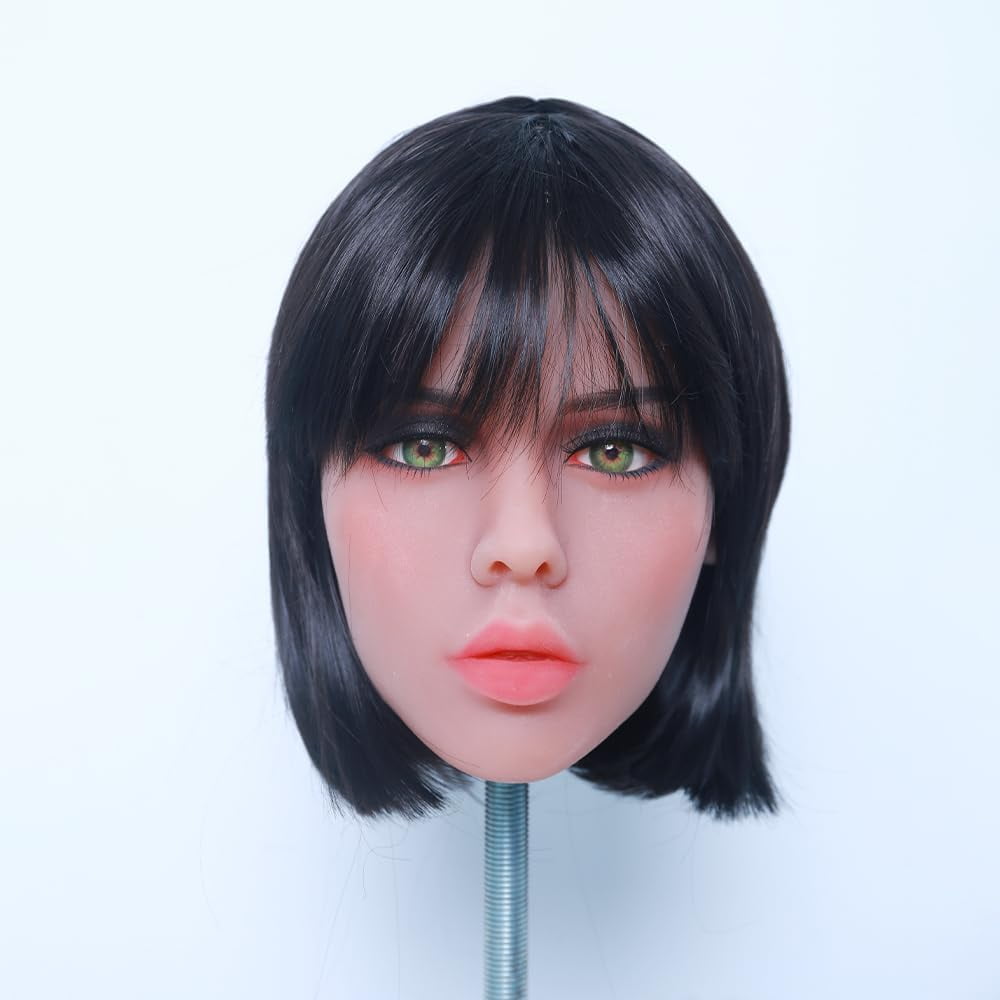 Makeup Life-Size Doll Head with Wig, TPE Soft Doll Part, Snap or M16 ...
