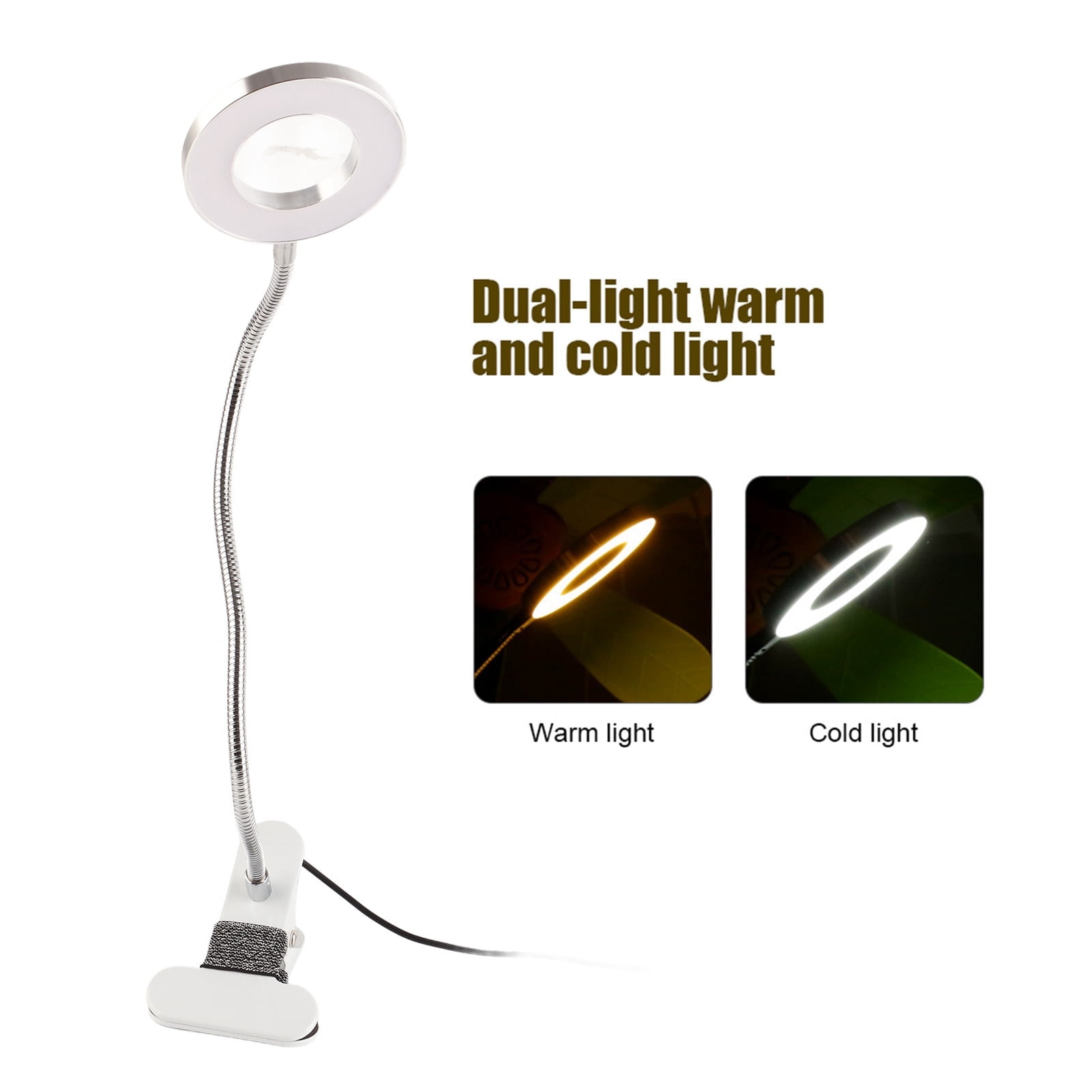Makeup Light Usb Hose Two-Color Led Small Table Lamp With Clip 360 ...