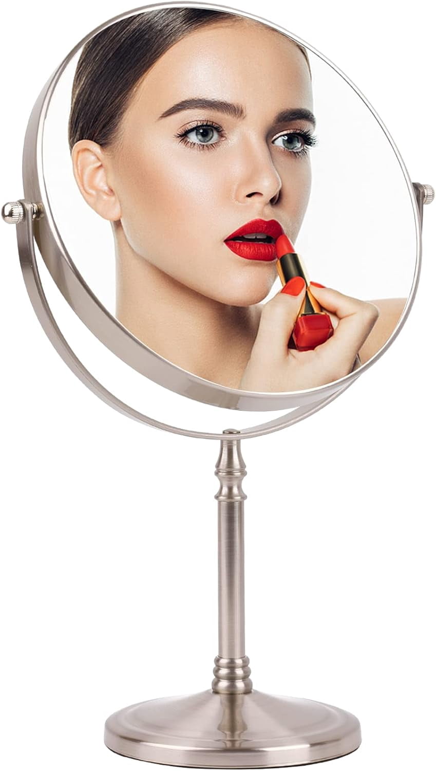 Makeup Mirror 8" Magnifying Mirror 1/10X Magnification, Large Table top ...