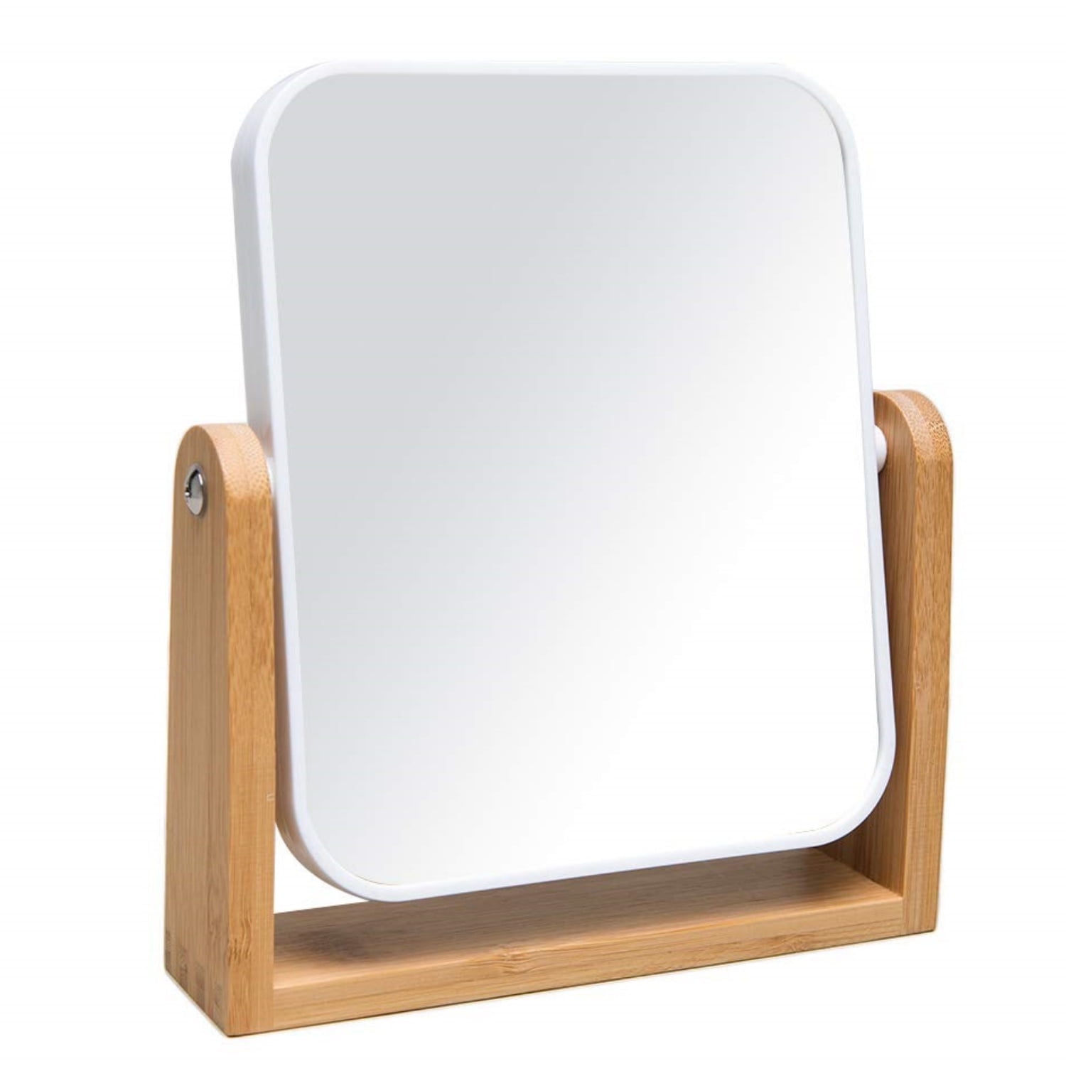 Makeup Mirror with Bamboo Stand, 1X/3X Magnification Double Sided 360 ...