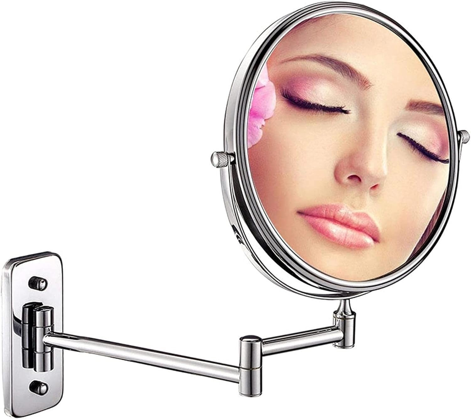 Makeup Mirror Dual- Sided Vanity Mirror Extendable 360 Rotation, Round ...