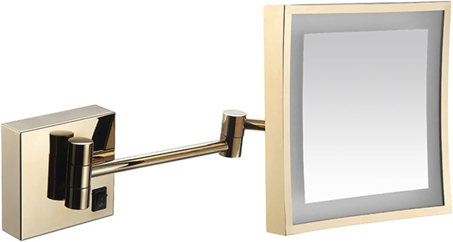 Makeup Mirror with Lights and 3X Magnification Square LED Wall Mounted ...