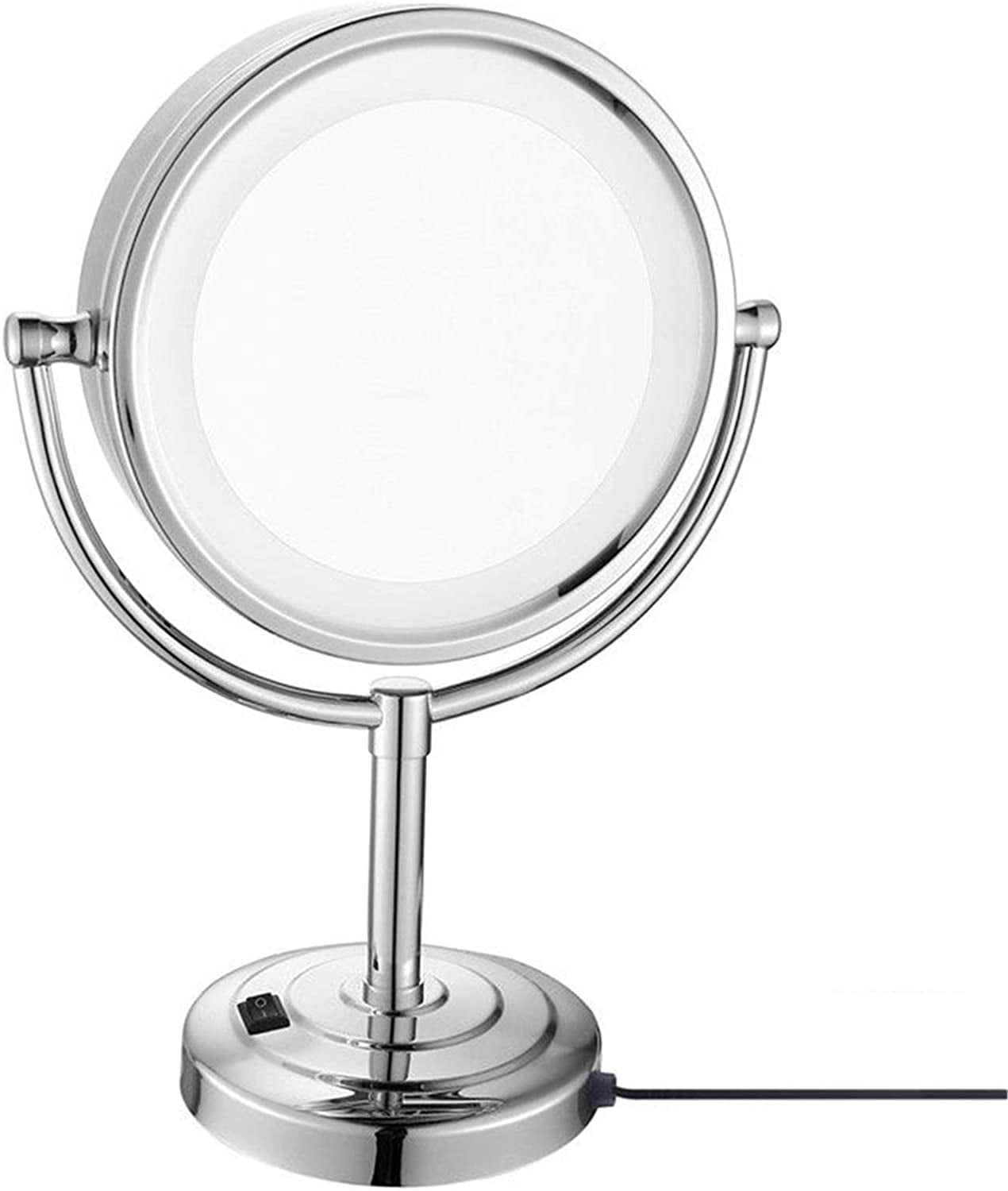 Makeup Mirror with Lights and Magnification 8 Inch Brass Double Sided ...