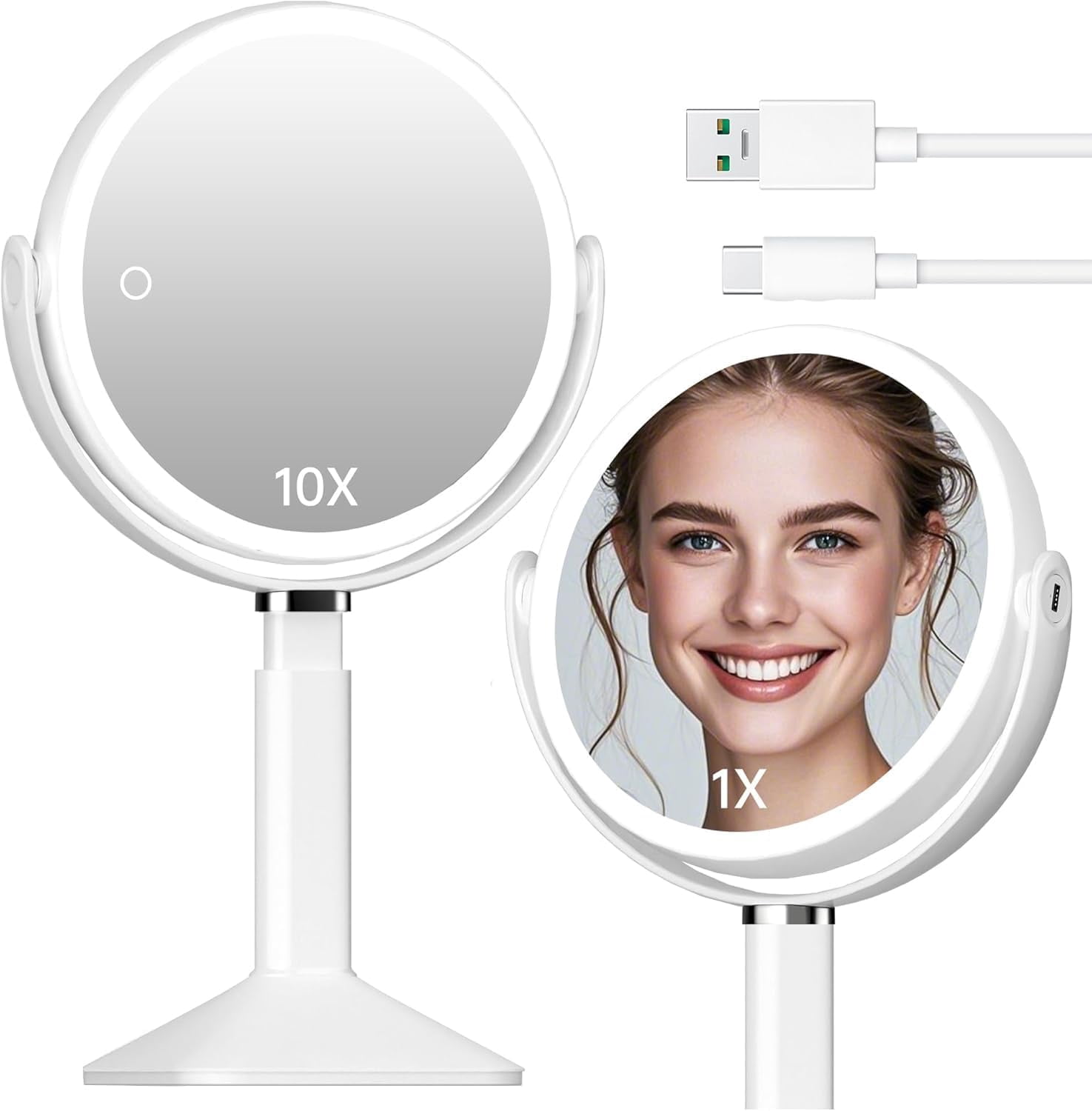 Makeup Mirror with Lights,Magnifying Mirror with Light and Touch Sensor ...