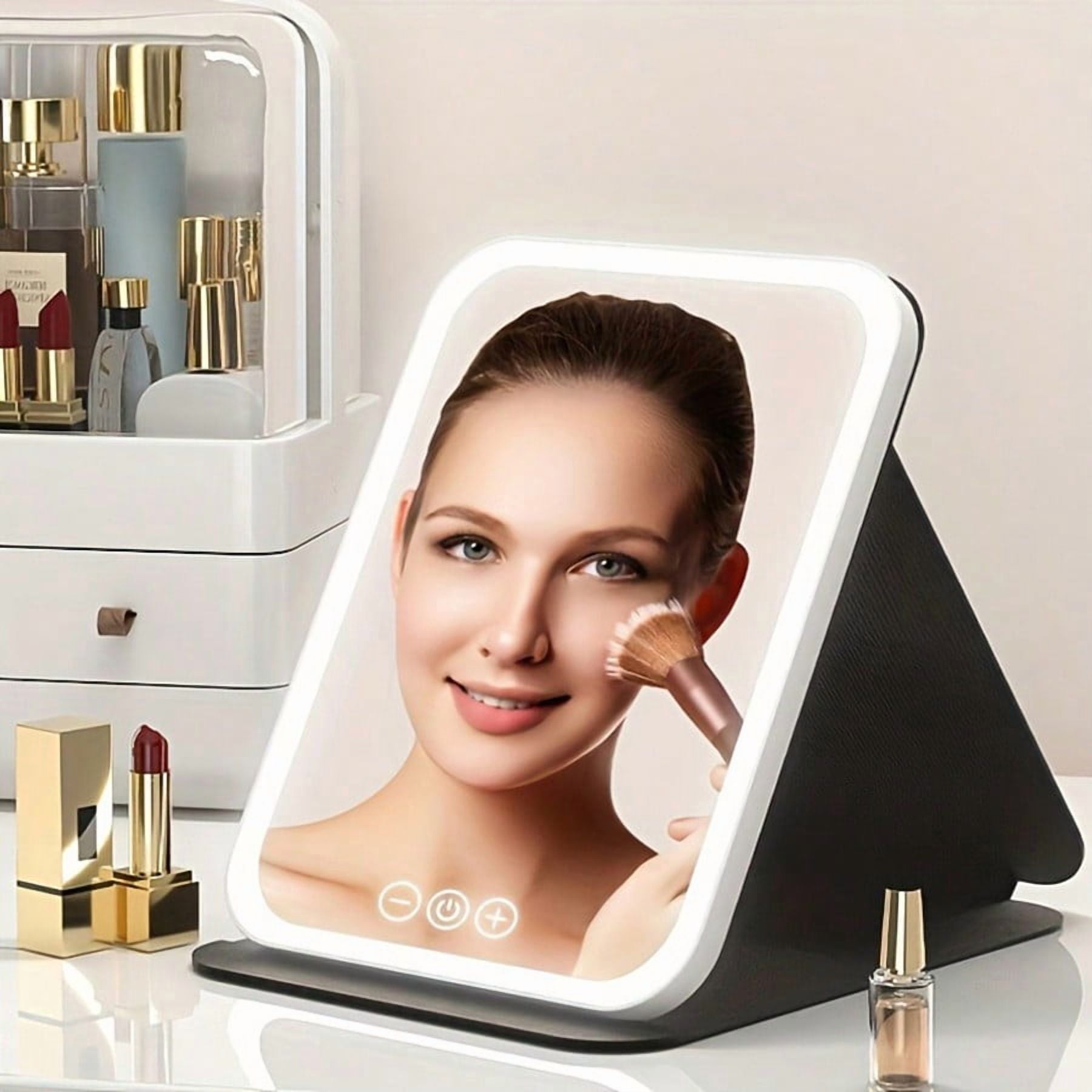 Makeup Mirror With Lights, Portable Folding Beauty Mirror With Lights ...