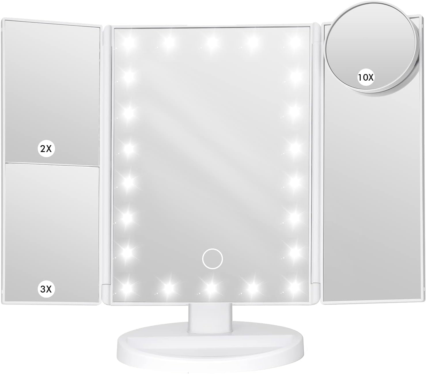 Makeup Mirror Magnifying with LED Lights, 2X 3X 10X Magnification ...